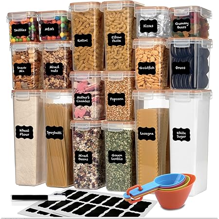Amazon.com: 30 Pack Airtight Food Storage Containers for Kitchen Pantry ...