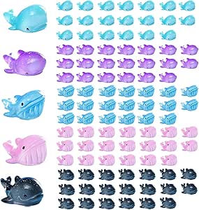 Amazon.com: DUOGUAER Mini Whale Sharks 100 Pack Tiny Sea Resin Animals ...