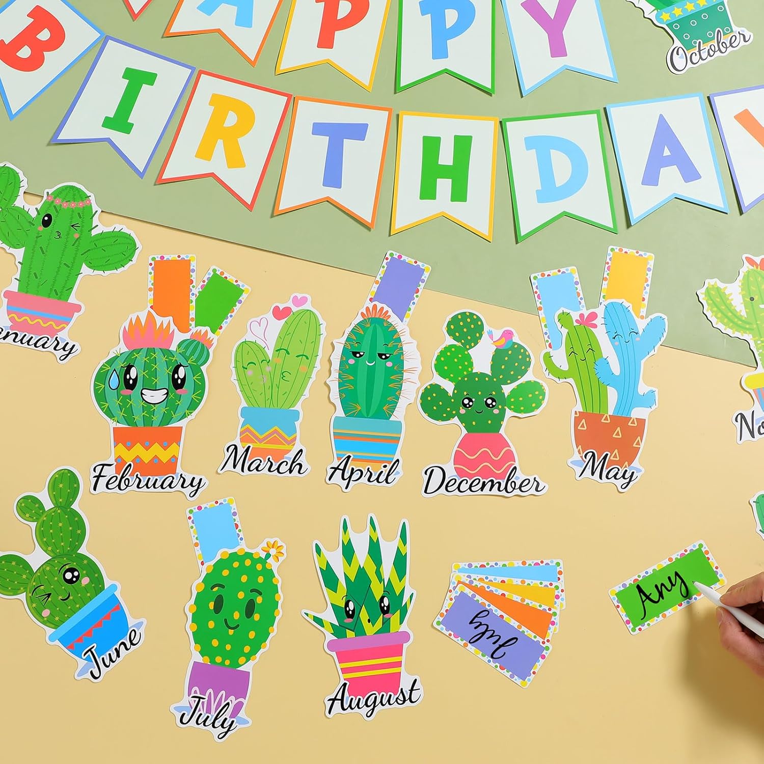 64 Pcs Happy Birthday Bulletin Board Set Cactus Kosovo | Ubuy
