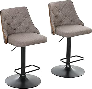 Amazon.com: HOMCOM Counter Height Bar Stools Set of 2, Height ...