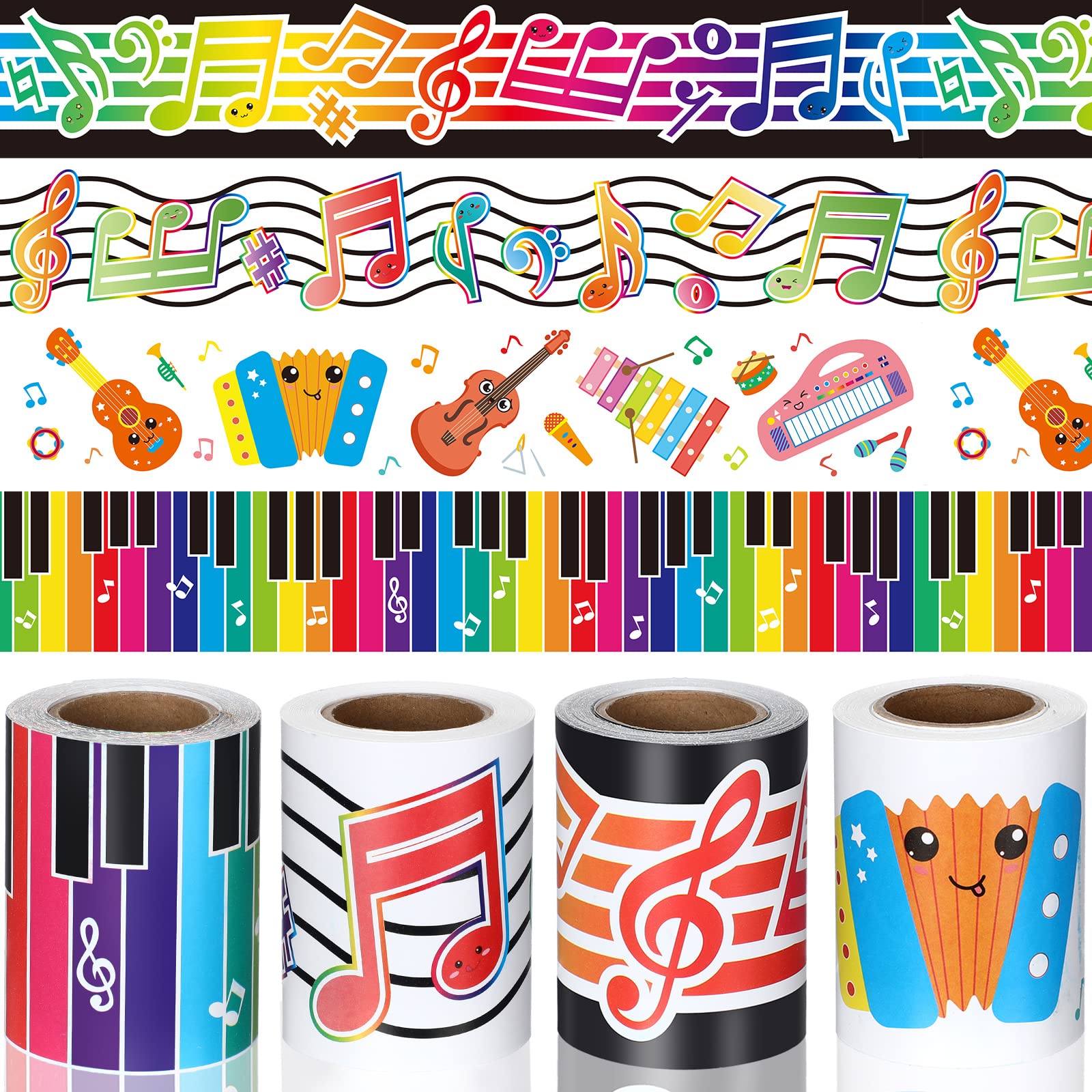 Snapklik.com : 4 Rolls 131 Ft Music Bulletin Board Borders Musical ...