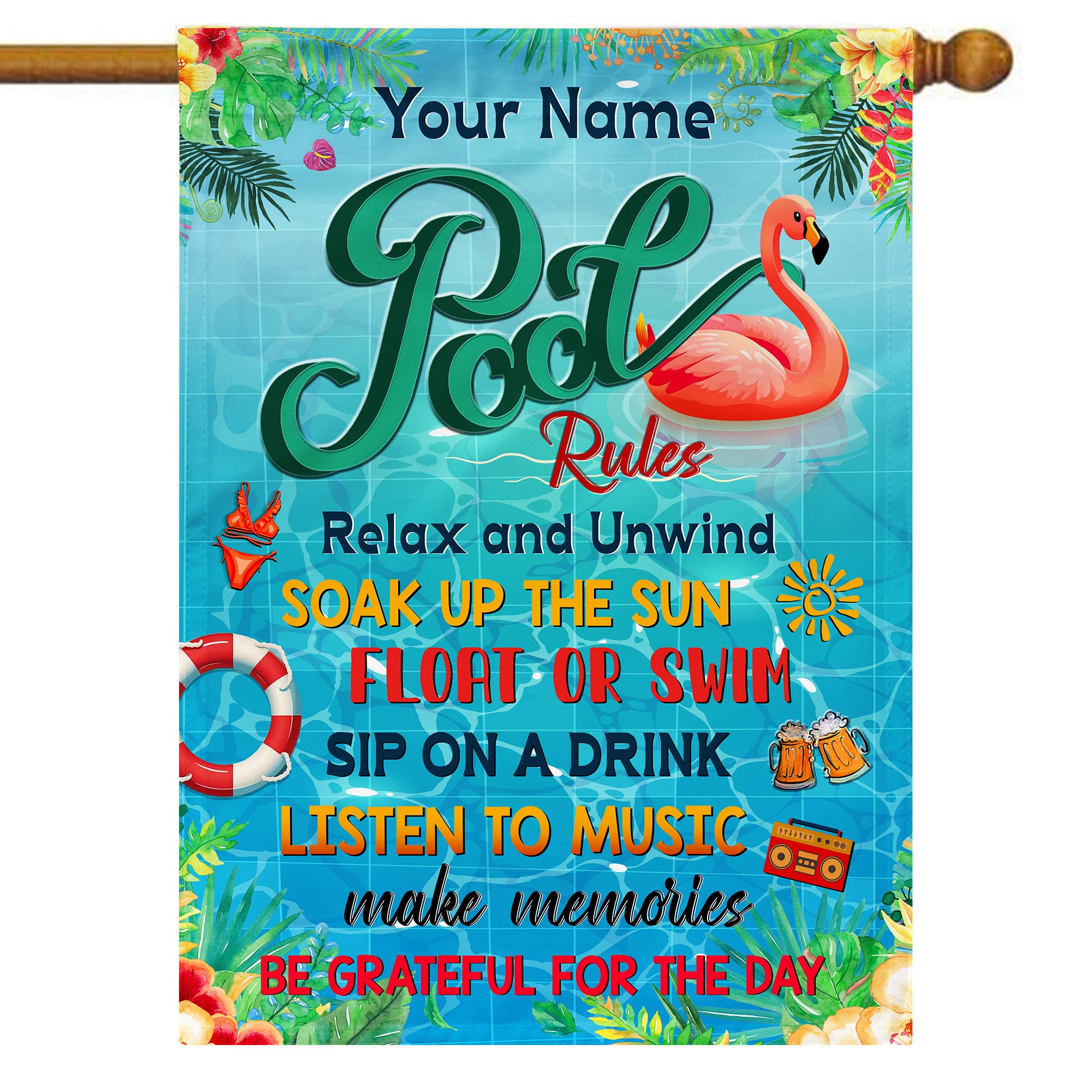 Amazon.com : N NAMESISS Garden Flag Without Metal Stake, Pool Flag ...