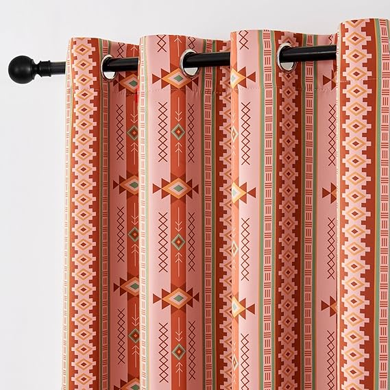 Amazon.com: BOHOMOCASA Boho Aztec Blackout Curtains - 2 Panels, Each ...