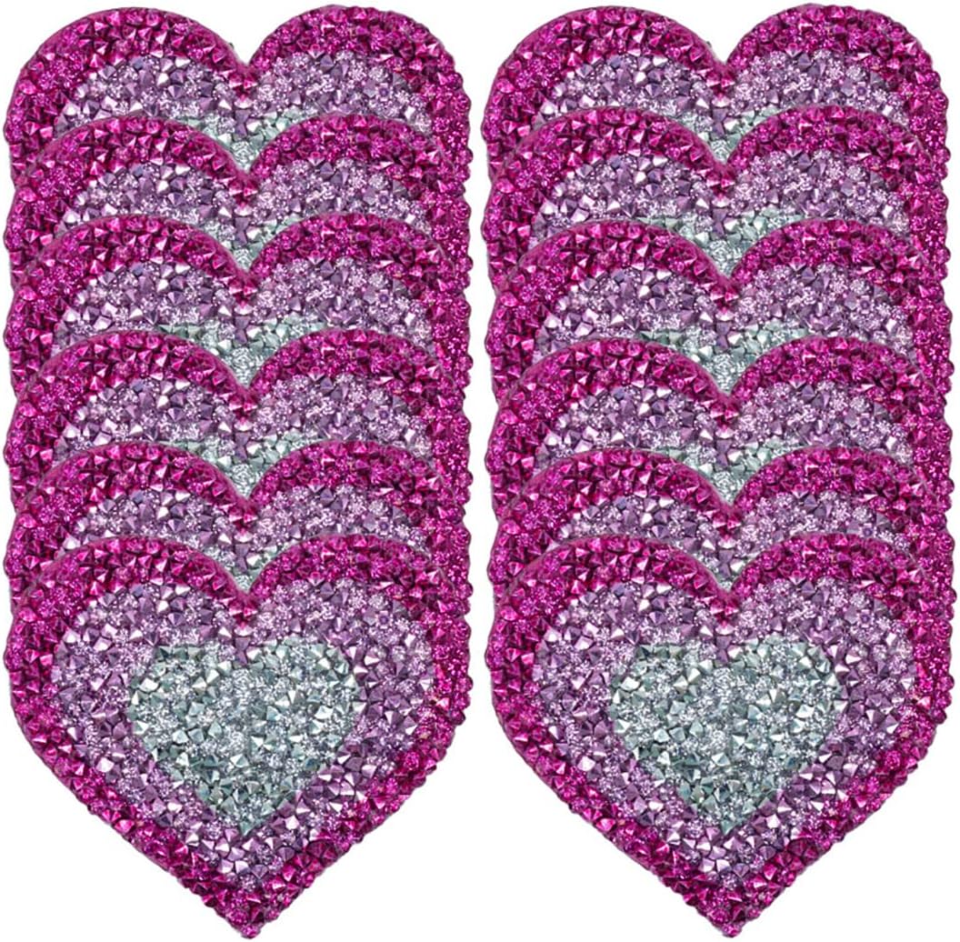 Amazon.com: Heart Shaped Iron Patches, 1 Dozen/12 Pieces Pink Love ...