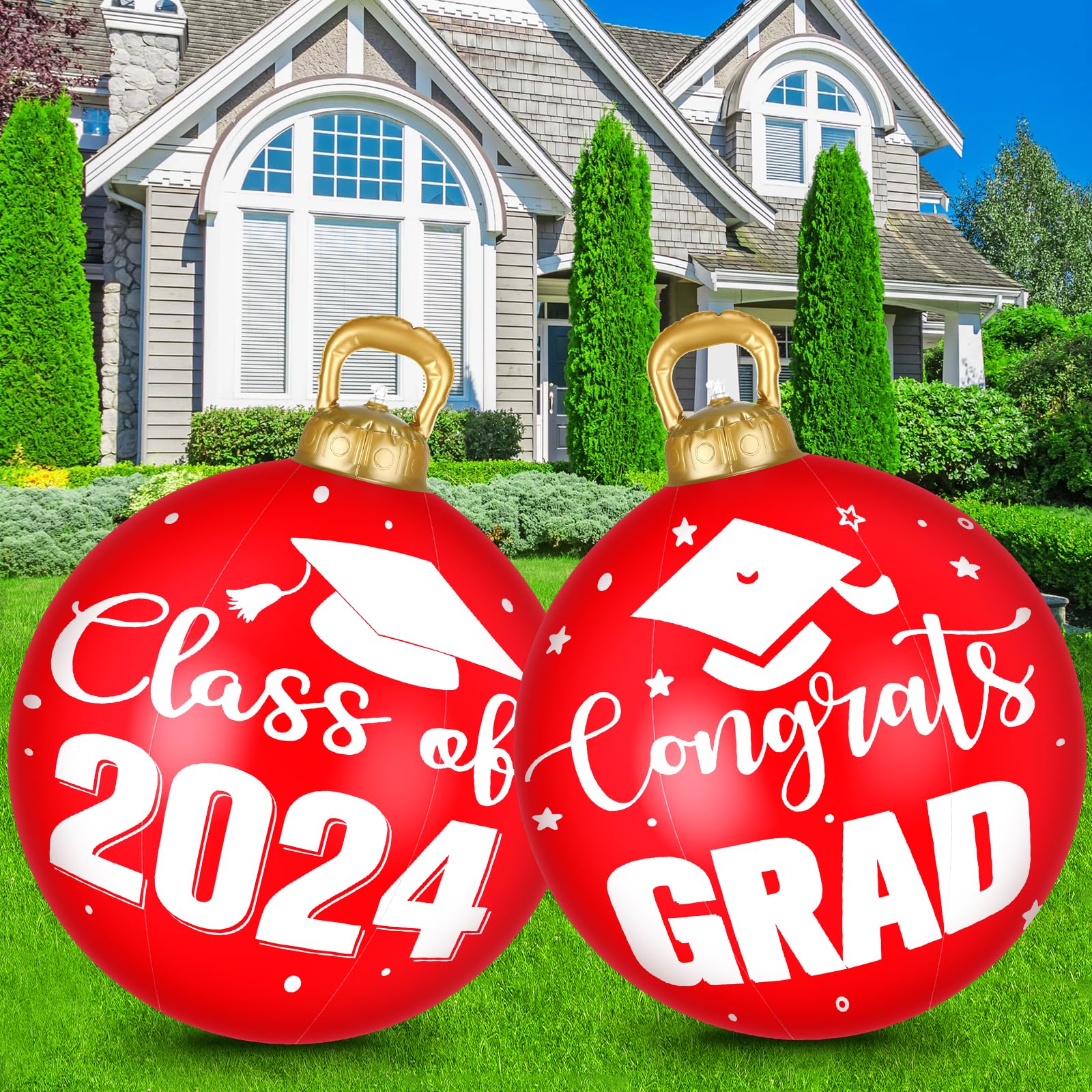 Amazon.com: 2Pcs Graduation Party Decorations Red Giant Inflatable Ball ...