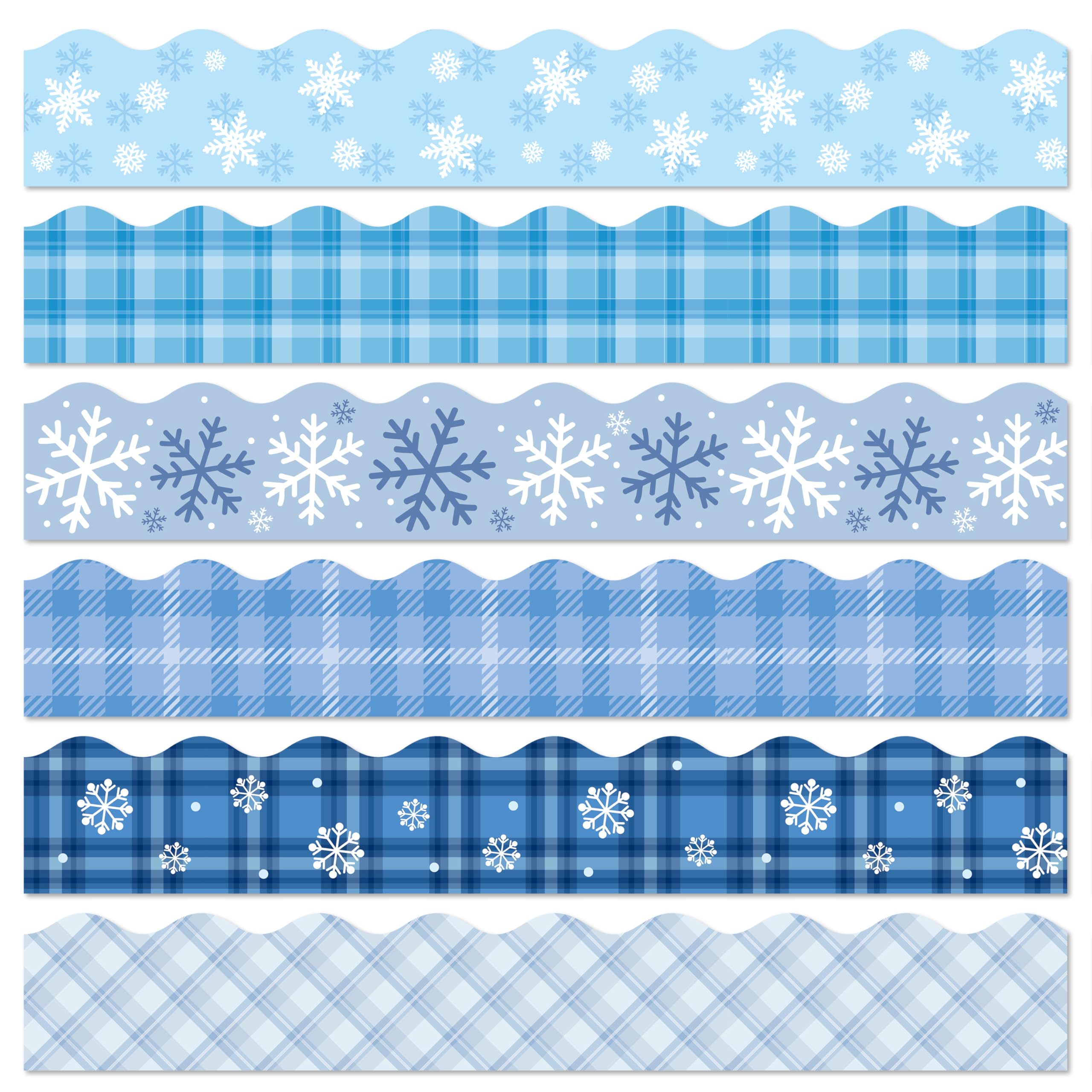 Amazon.com: BeYumi 96Pcs Winter Snowflake Plaid Bulletin Board Borders ...