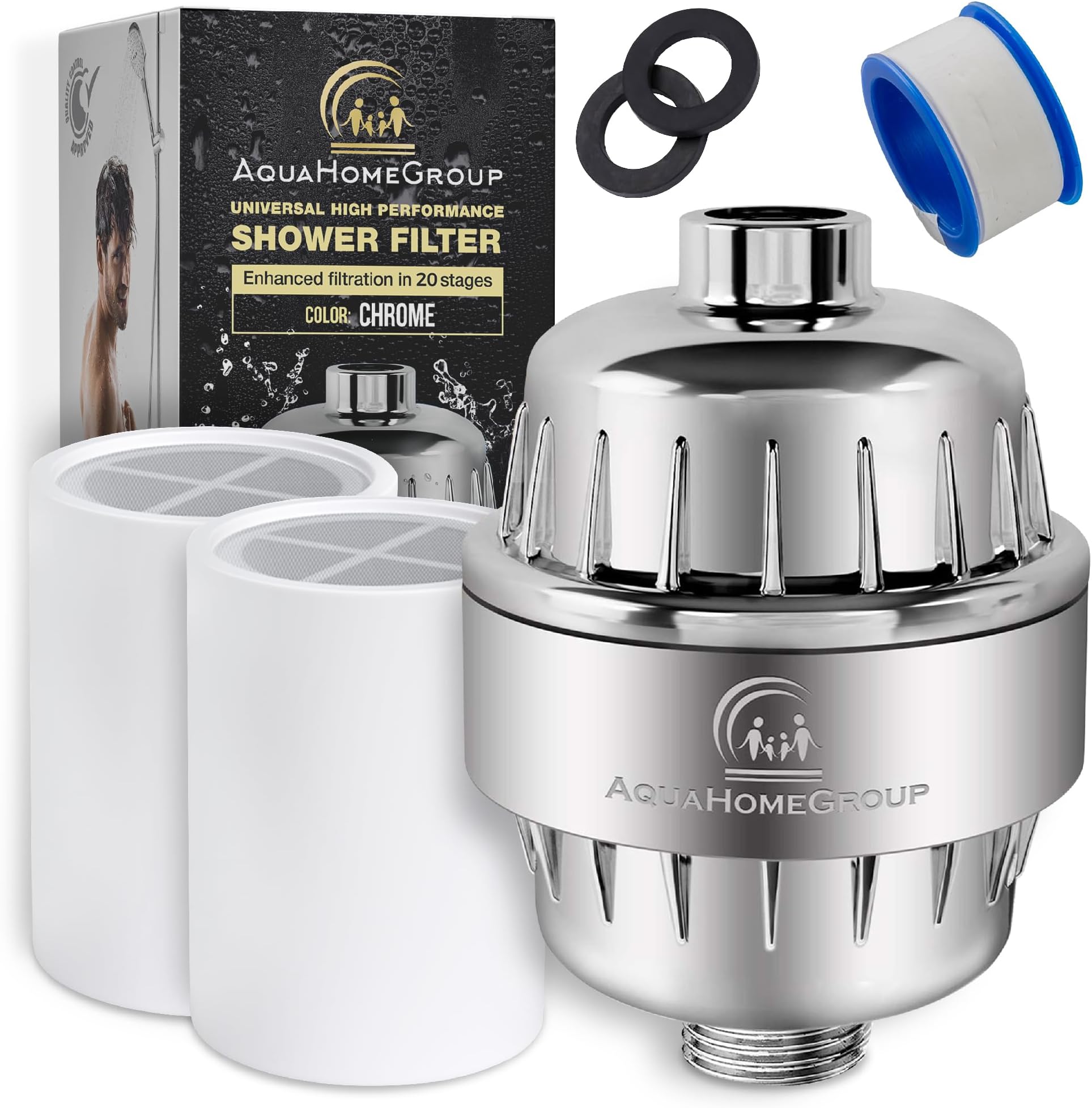 3 Pack Shower Filter Replacement Cartridge, 20 Stage Shower Filter for ...