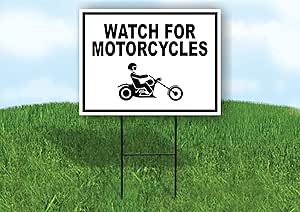 Amazon.com: WATCH FOR MOTORCYCLES WITH BORDER - Double Sided Yard Sign ...