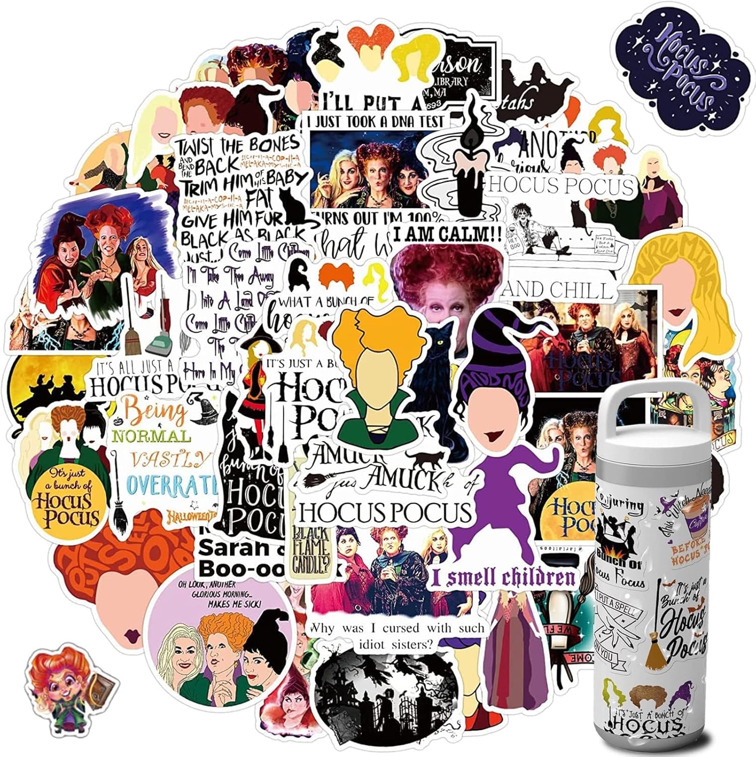 Amazon.com: 100Pcs Water Bottle Stickers for Hocus Pocus, Funny ...