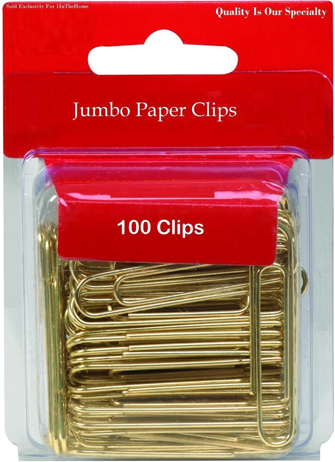 Amazon.com : 1InTheOffice Jumbo Paper Clips, Gold, Smooth, 100/Pack ...
