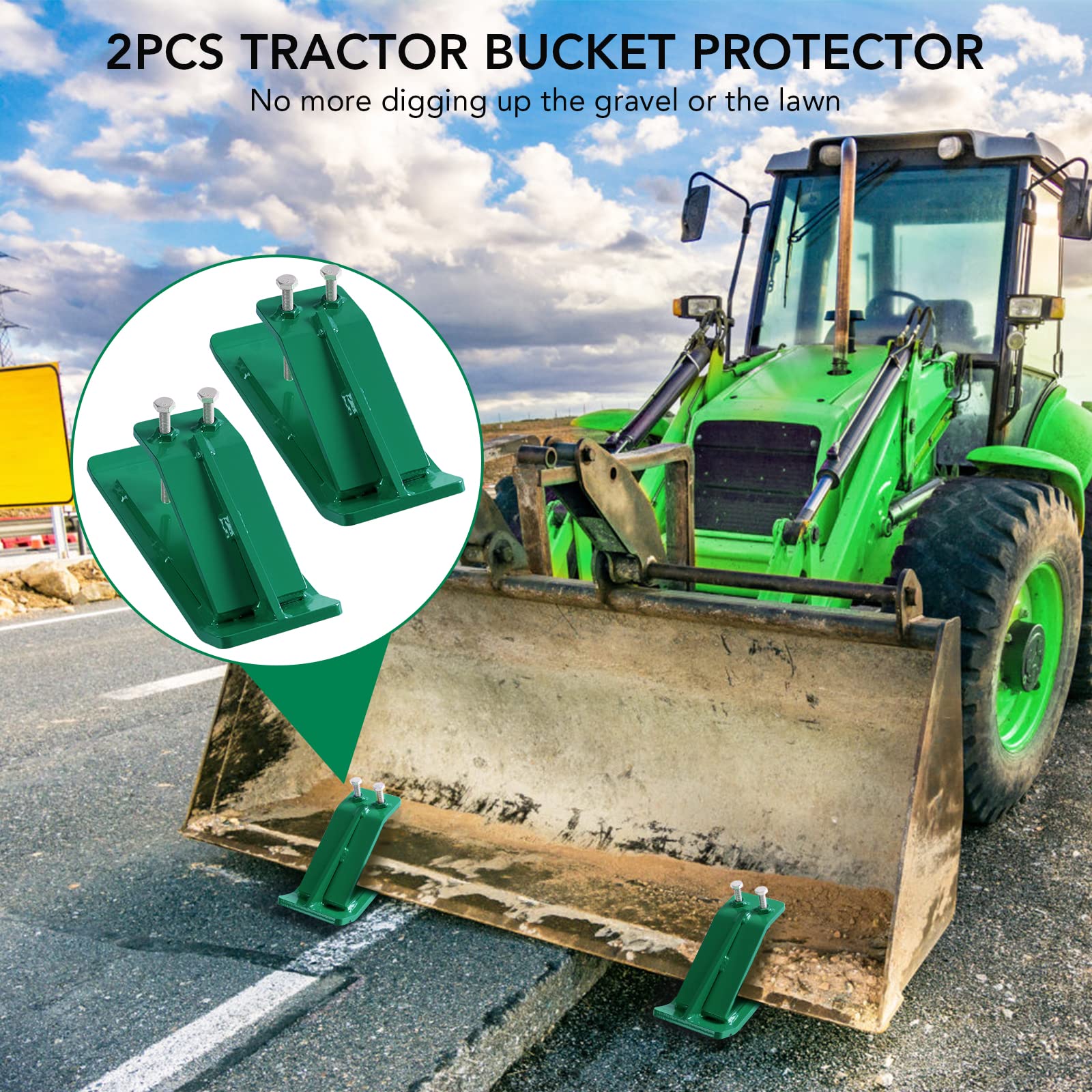 Tractor Bucket Protector, 2pcs Ski Edge Protector, Turf Tamer Skid ...
