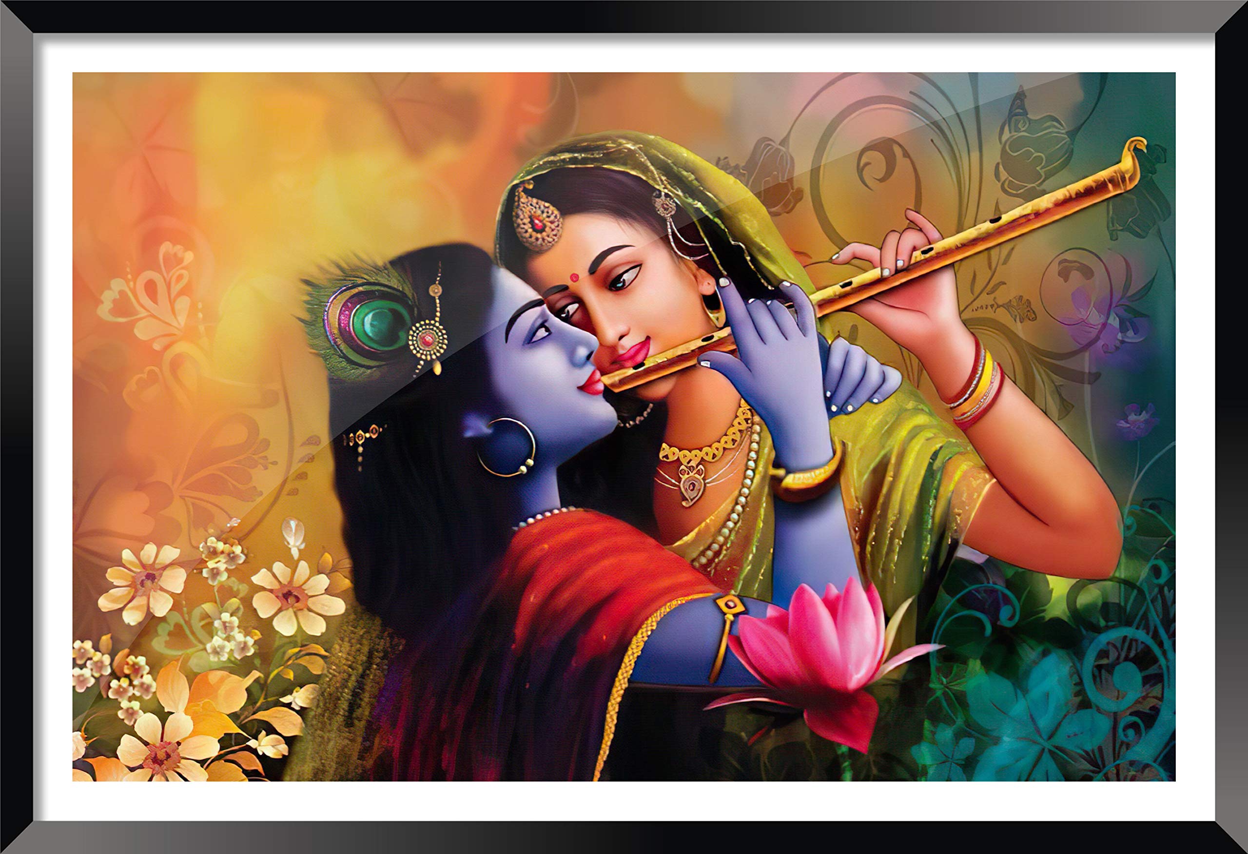 Glass Paintings Of Lord Krishna And Radha