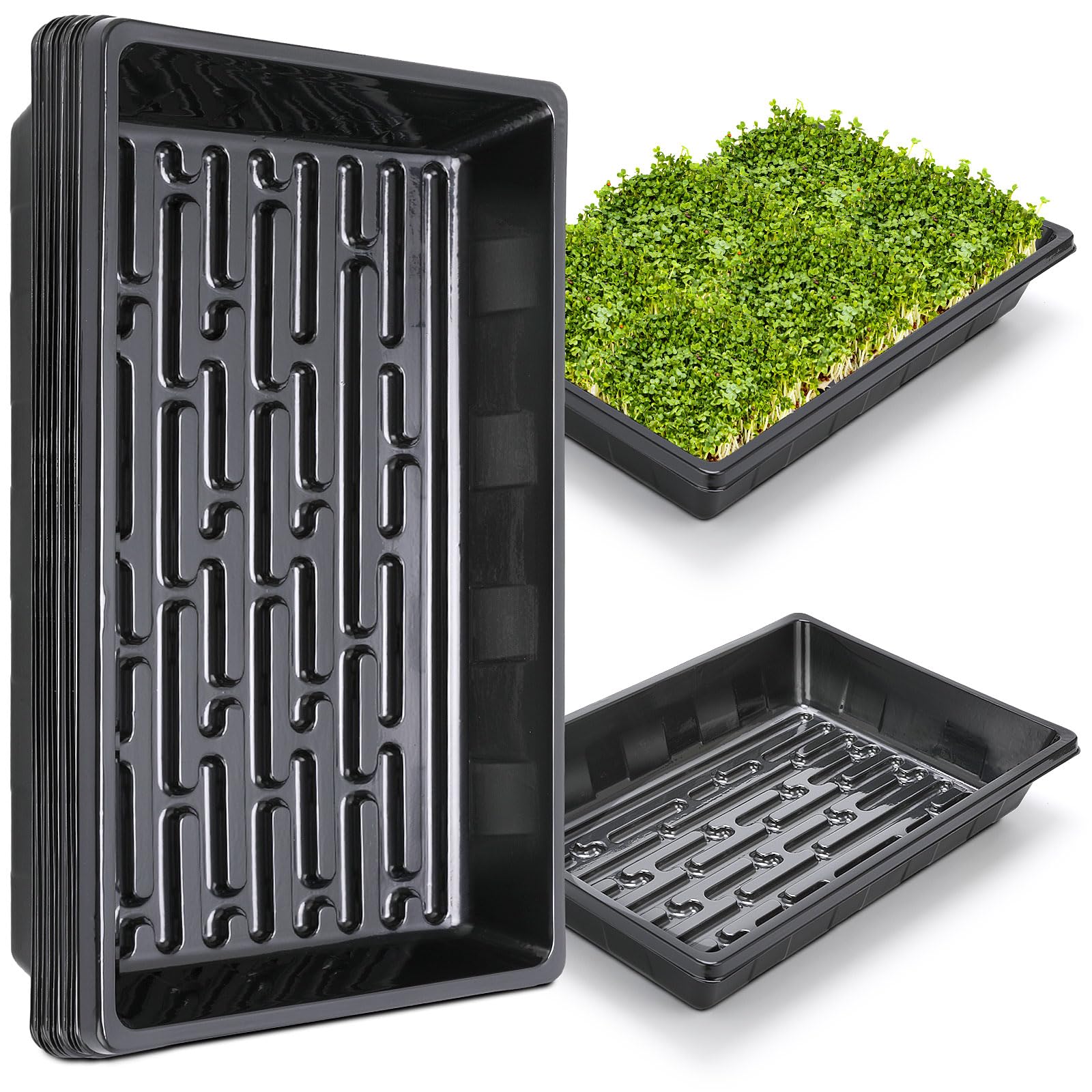 Amazon.com : Upgraded 10 Pack 1017 Plant Growing Trays Seed Starting ...