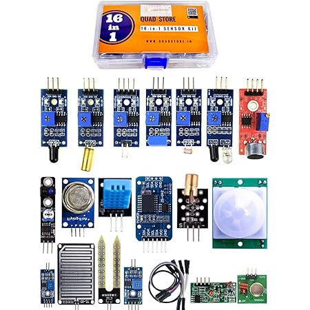 Quad Store 37 in 1 Sensor Modules Kit compatible with Arduino Raspberry ...