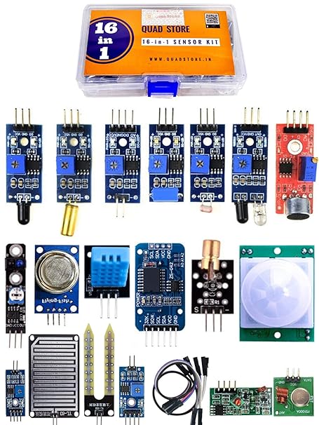 Quad Store 16in1 Sensor Modules Kit compatible with Arduino Uno R3 ...