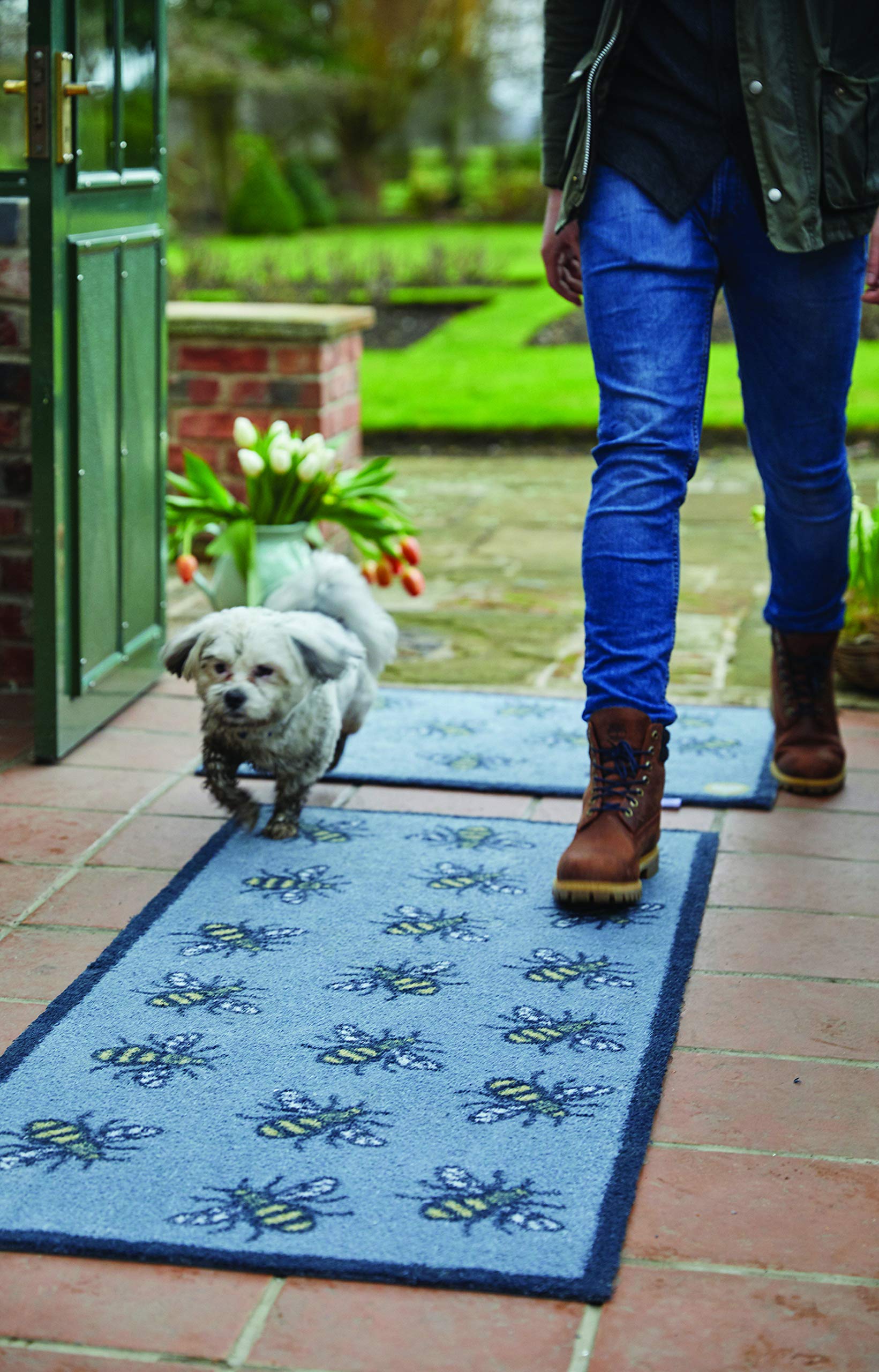 HUG RUG Runner Bee 2 Design Highly Absorbent Indoor Barrier Mat Machine ...