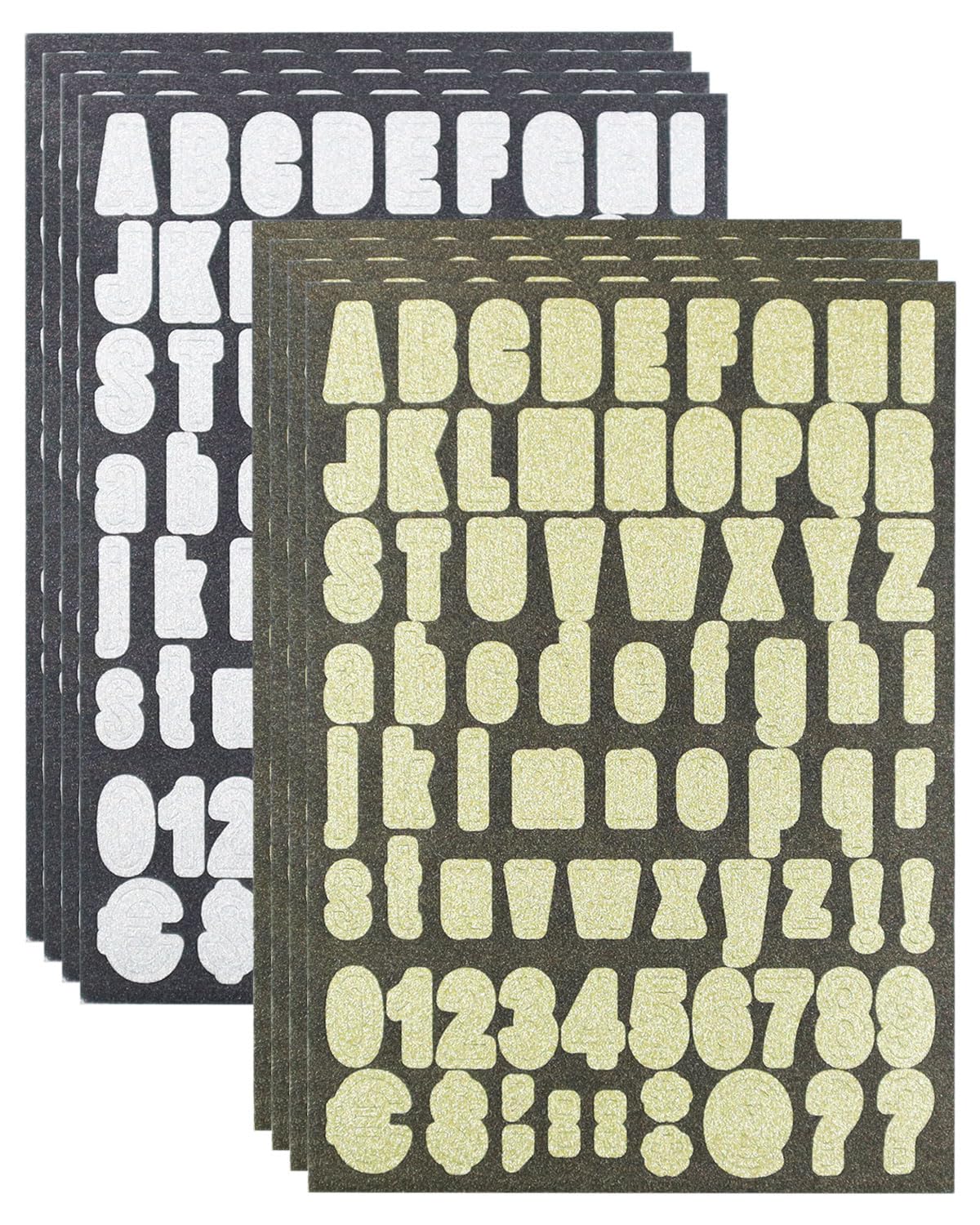 Small Vinyl Letter Number Stickers, Glitter Alphabet Number Stickers ...