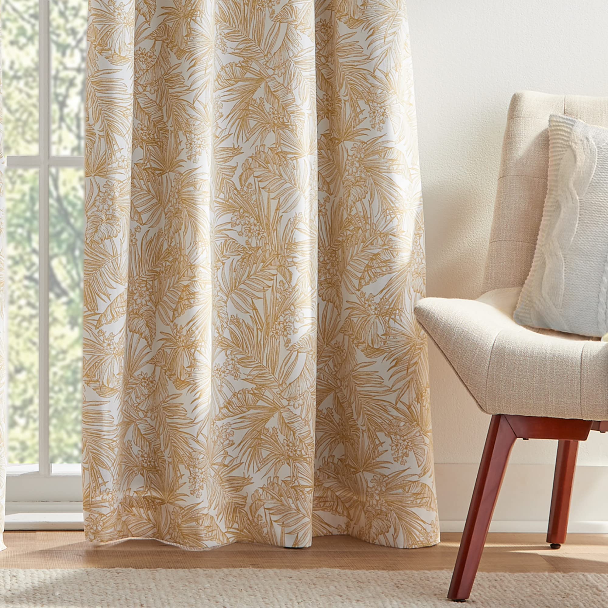 Tommy Hilfiger Curtains – Tropical Floral – 2 Panels -50 x 84 Inches ...