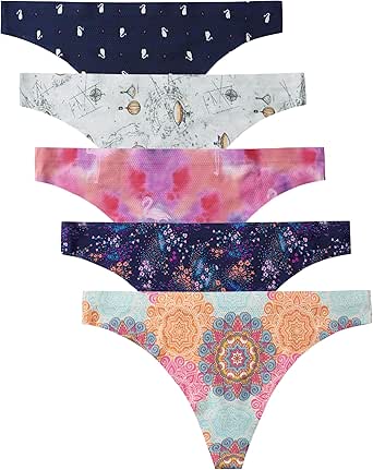 VOENXE Seamless Women Underwear Thongs,No Show Ladies Thong,No Line ...