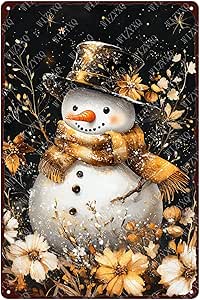 Amazon.com: WIZYXQ Snowman Metal Sign Winter Tin Sign Aluminum ...