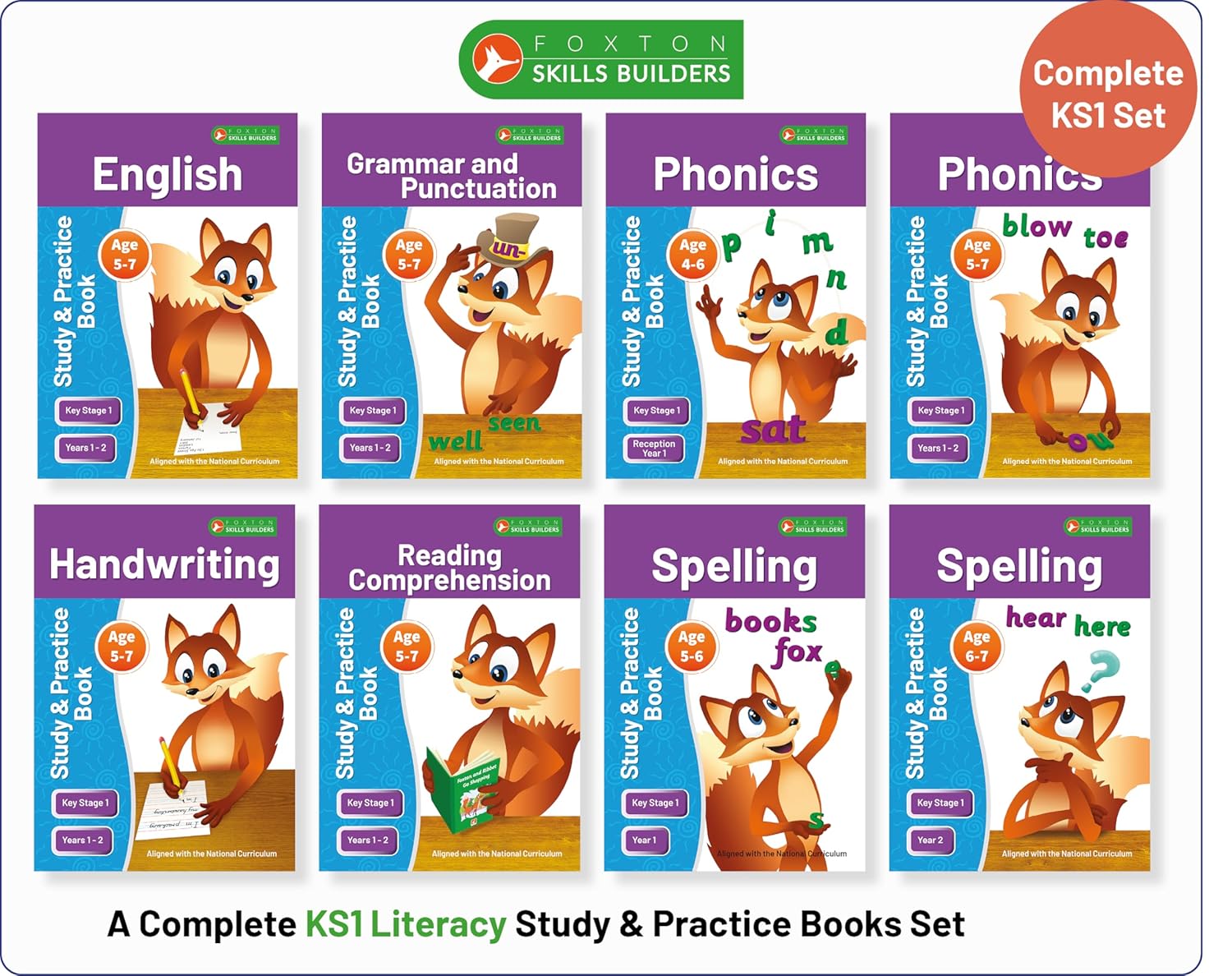 Complete Key Stage 1 Literacy Study & Practice Books - 8-book bundle ...