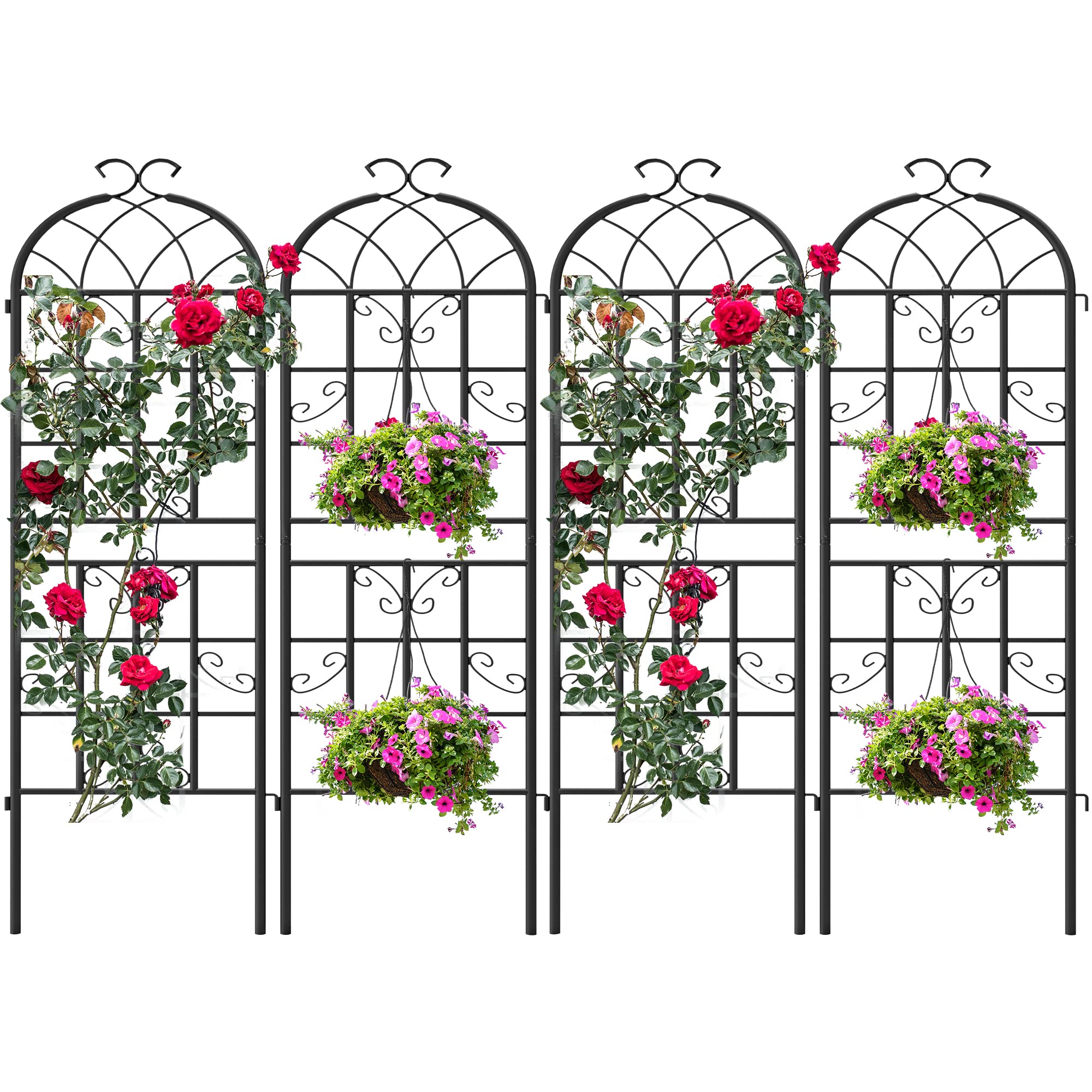 Snapklik.com : Garden Trellis Garden Fencing For Climbing Plants 4 Pack ...