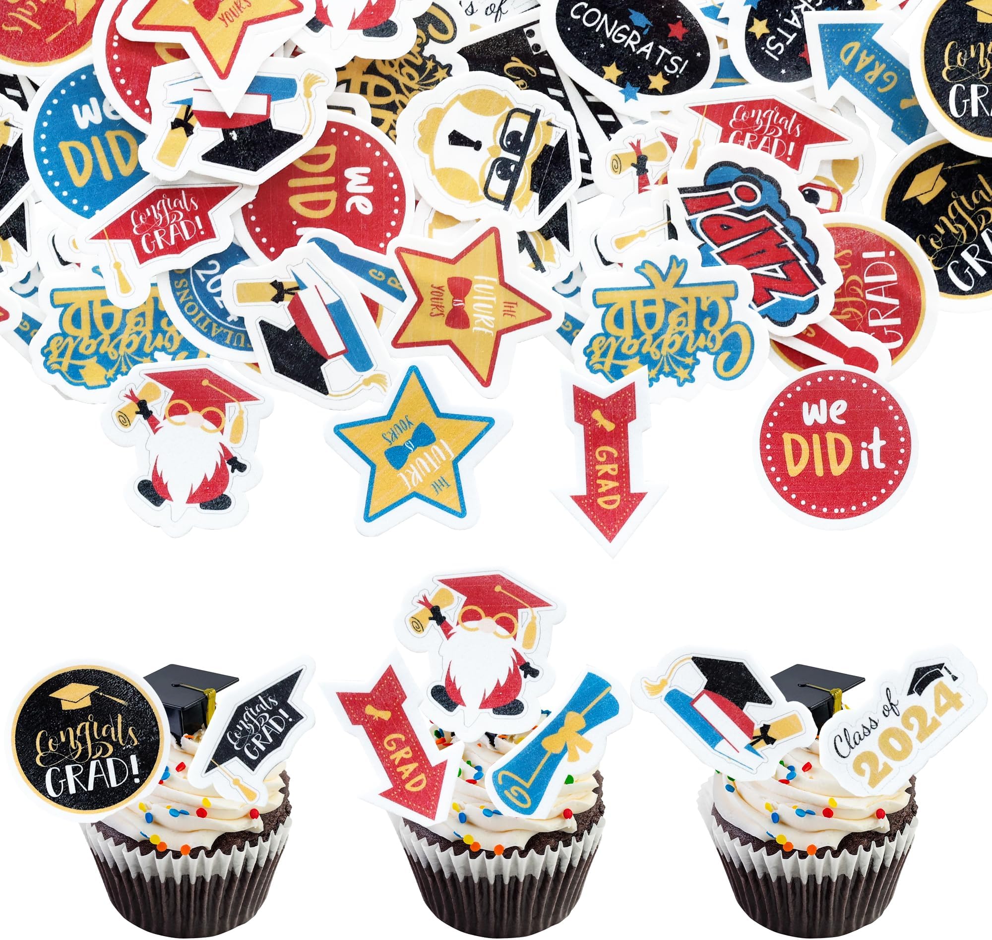 Amazon.com: NCS Black Graduation Caps Edible Candy Toppers, 8 ounces ...