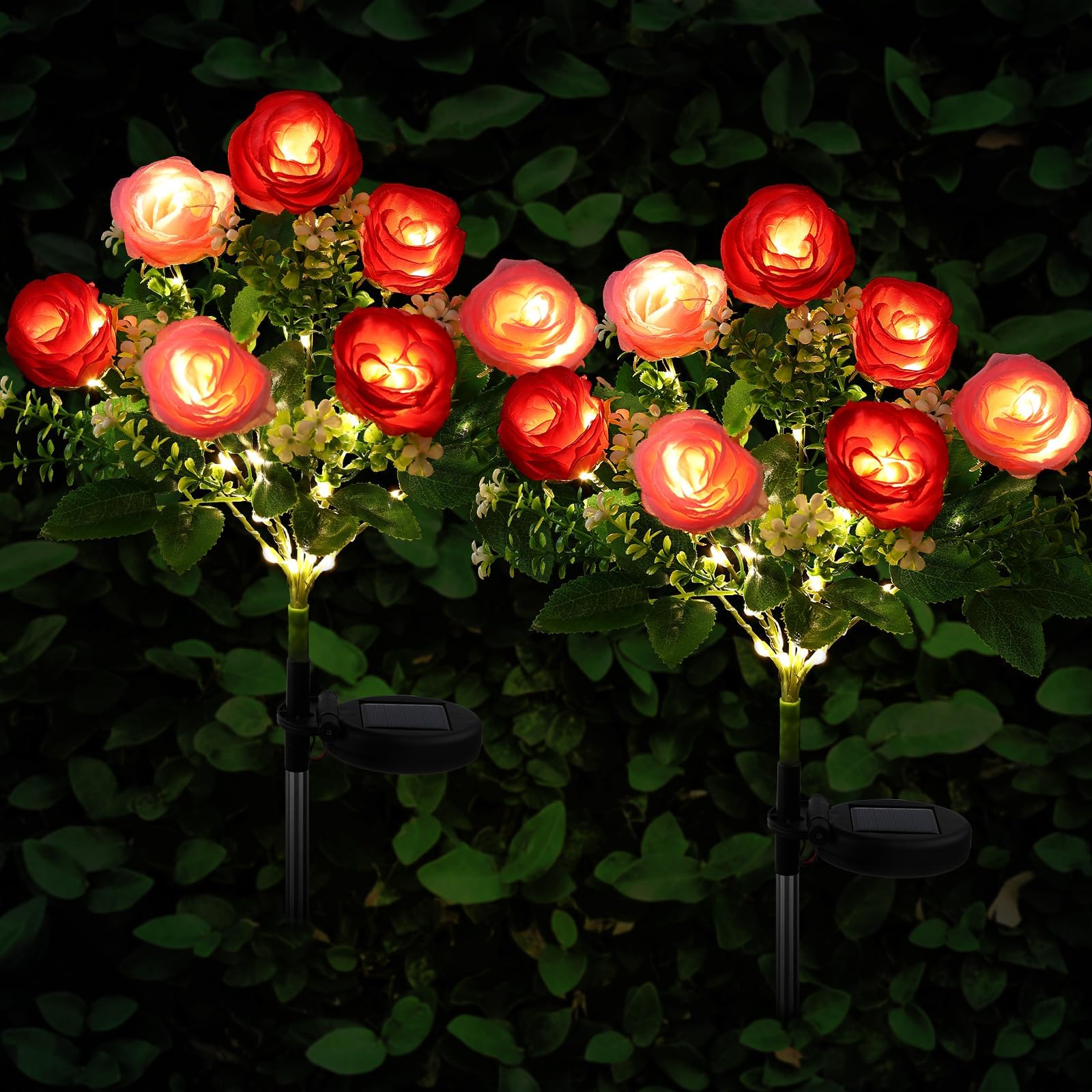 IGRARK Solar Power Garden Lights, 2 Pack Butterflies Solar Flower ...