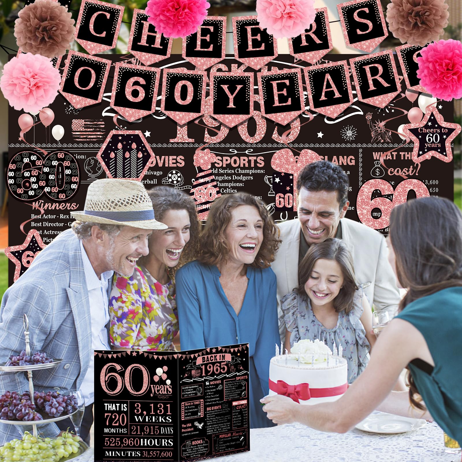 Snapklik.com : 60th Birthday Decorations For Women,16PCS Back In 1965 ...