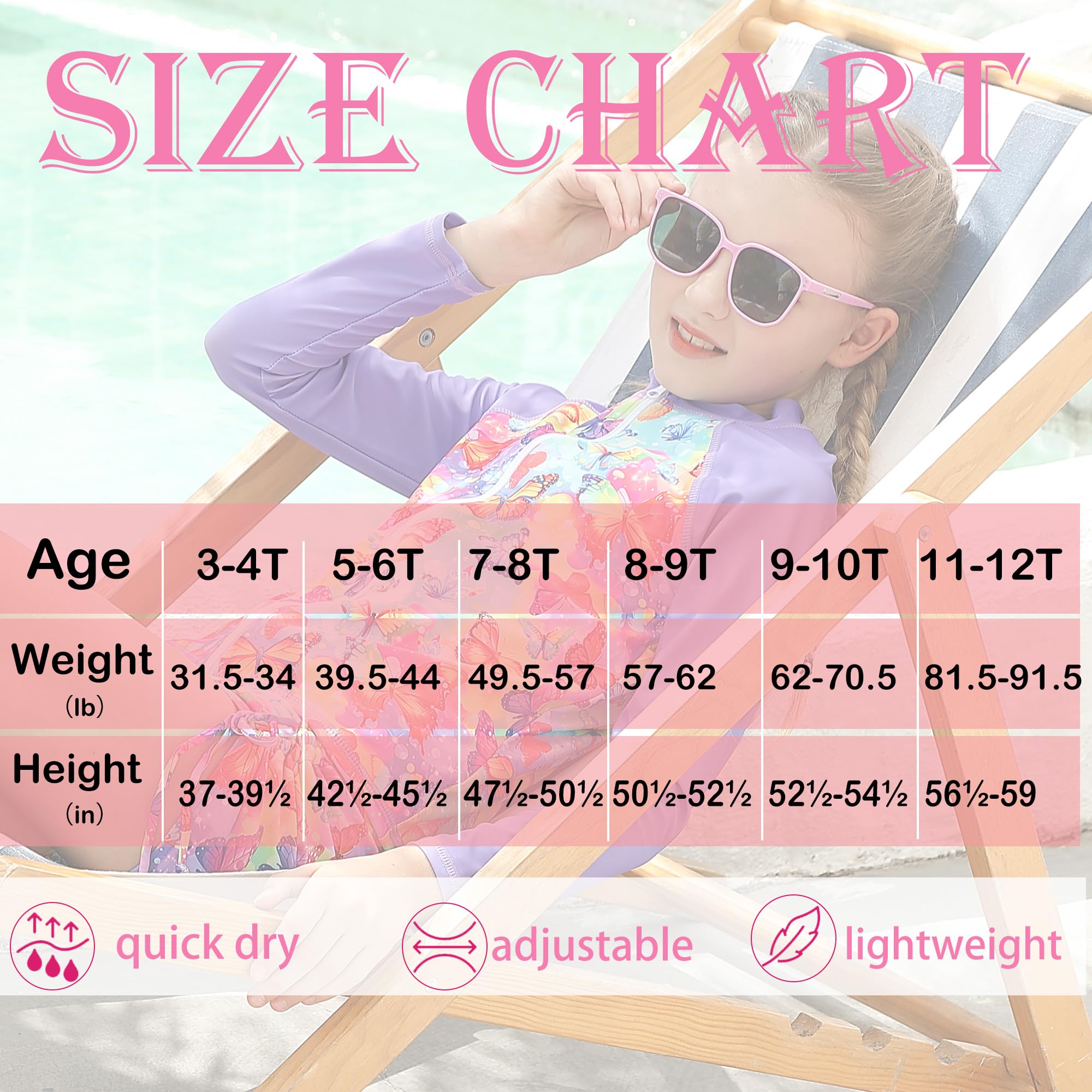 Snapklik.com : Swimsobo Girls Bathing Suit For Size 11-12 Zipper Rash ...