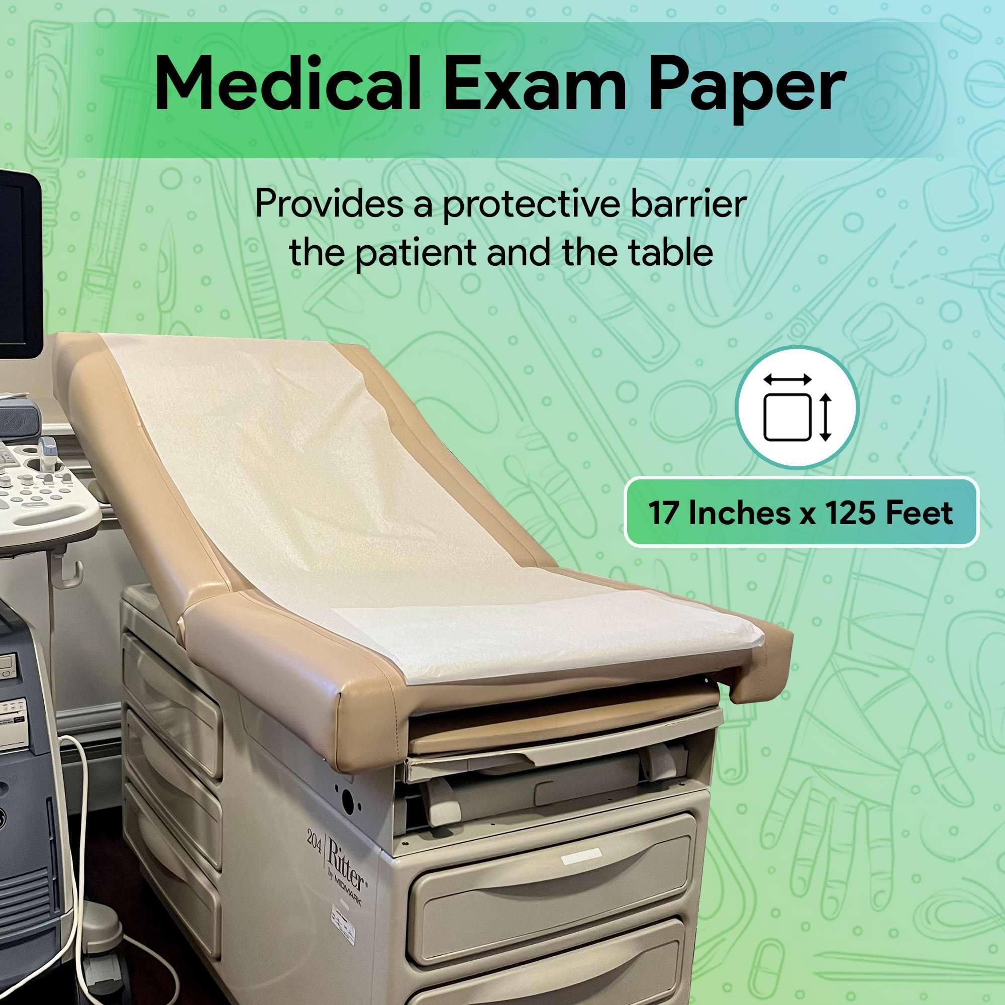 Snapklik.com : Medical Exam Table Paper 17"x125 Feet - 2 Rolls Of ...