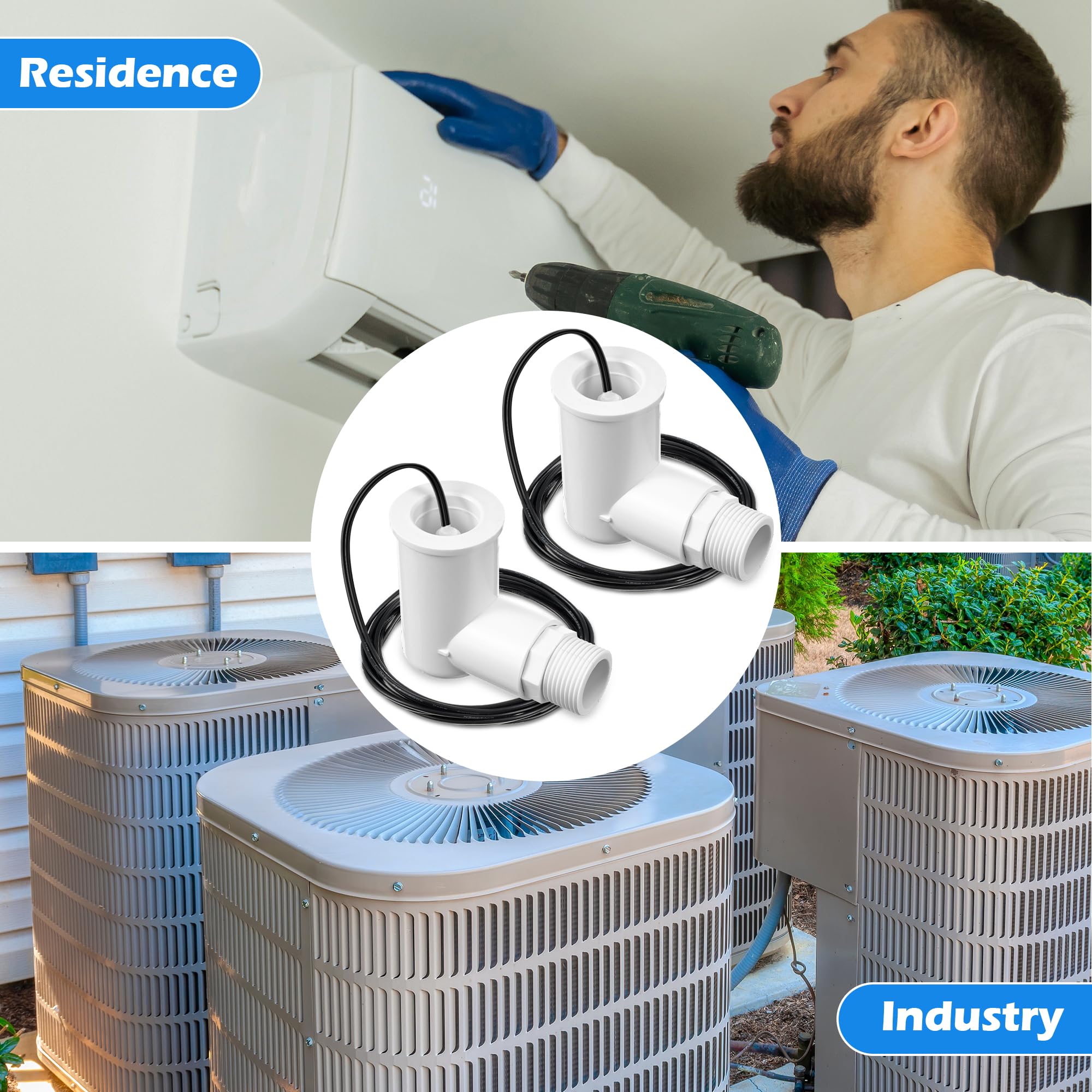 Snapklik.com : 2 Pack SS2 Float Switch For Easy Installation, AC Float ...