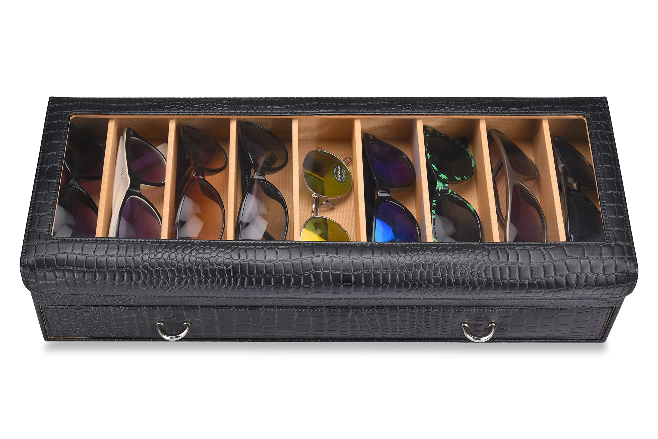 Buy essart faux leather Sunglasses eyeglass Box Organizer Holder Case ...