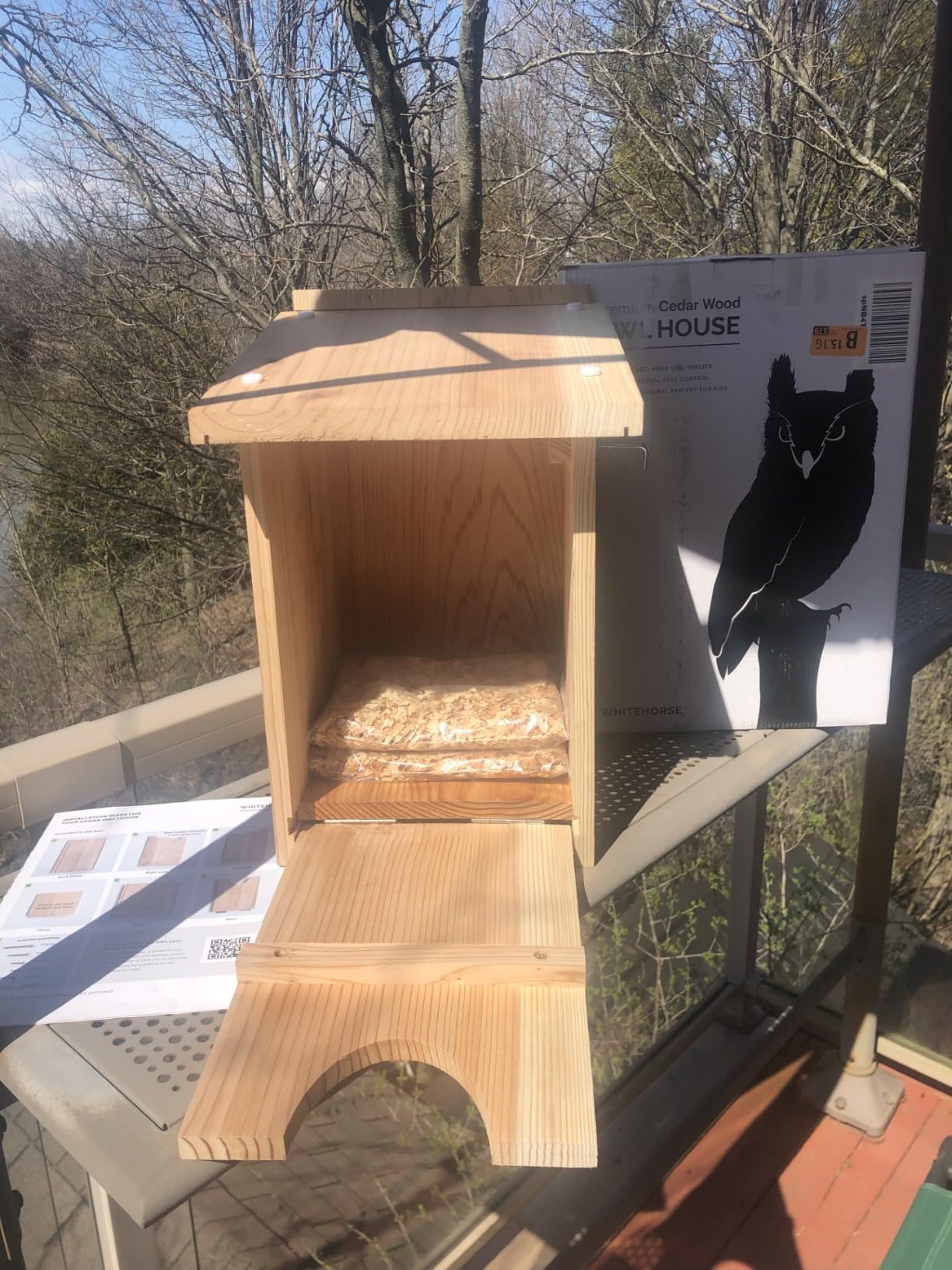 WHITEHORSE Large Cedar Owl House - Premium and Weatherproof Design - 16 ...