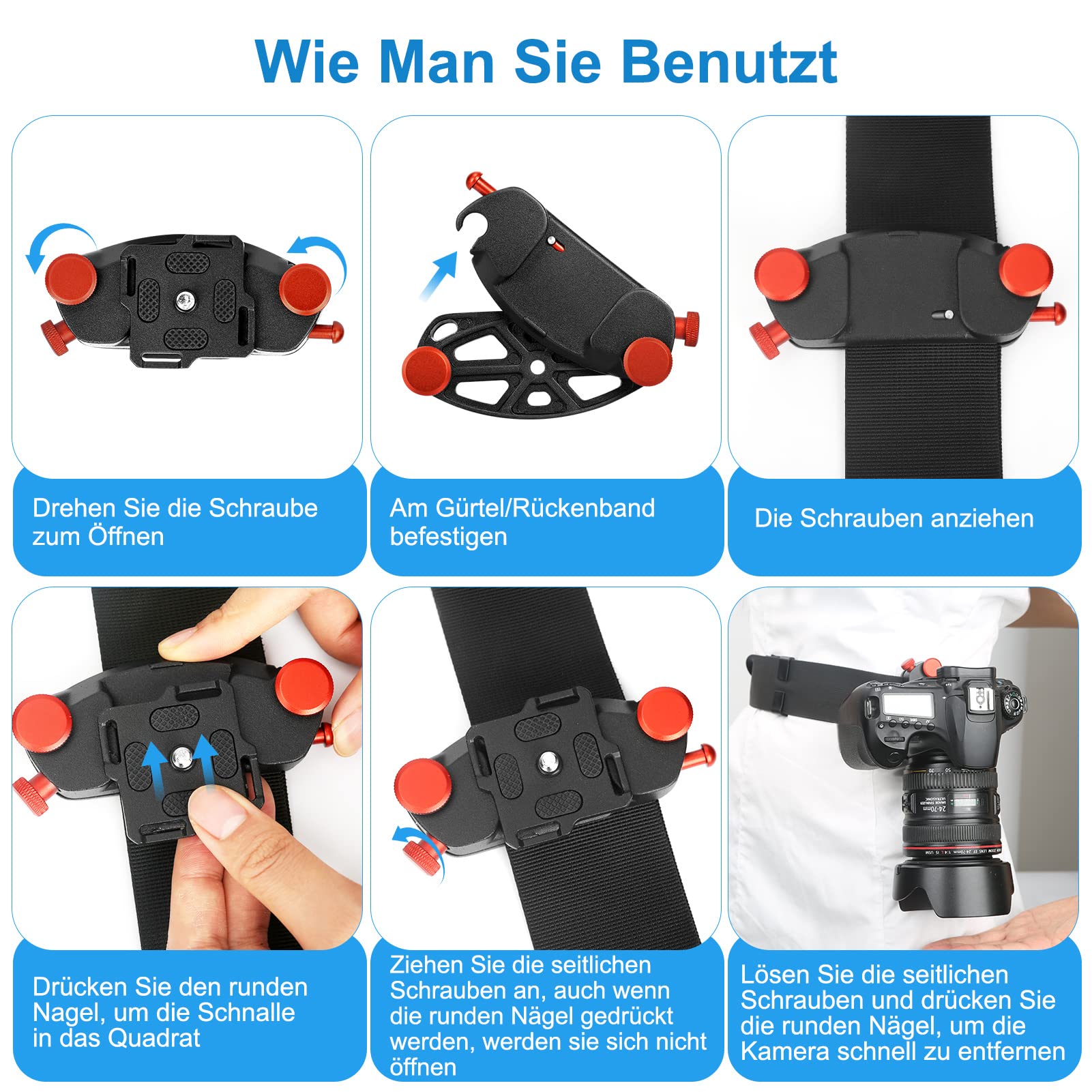 Camera Belt Clip QKFON Camera Backpack Clip, Camera Holder, Backpack ...
