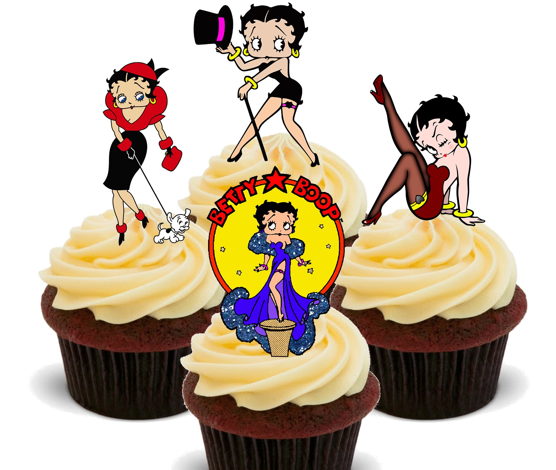 Made4You Betty Boop Edible Cupcake Toppers - Stand-up Wafer Cake ...