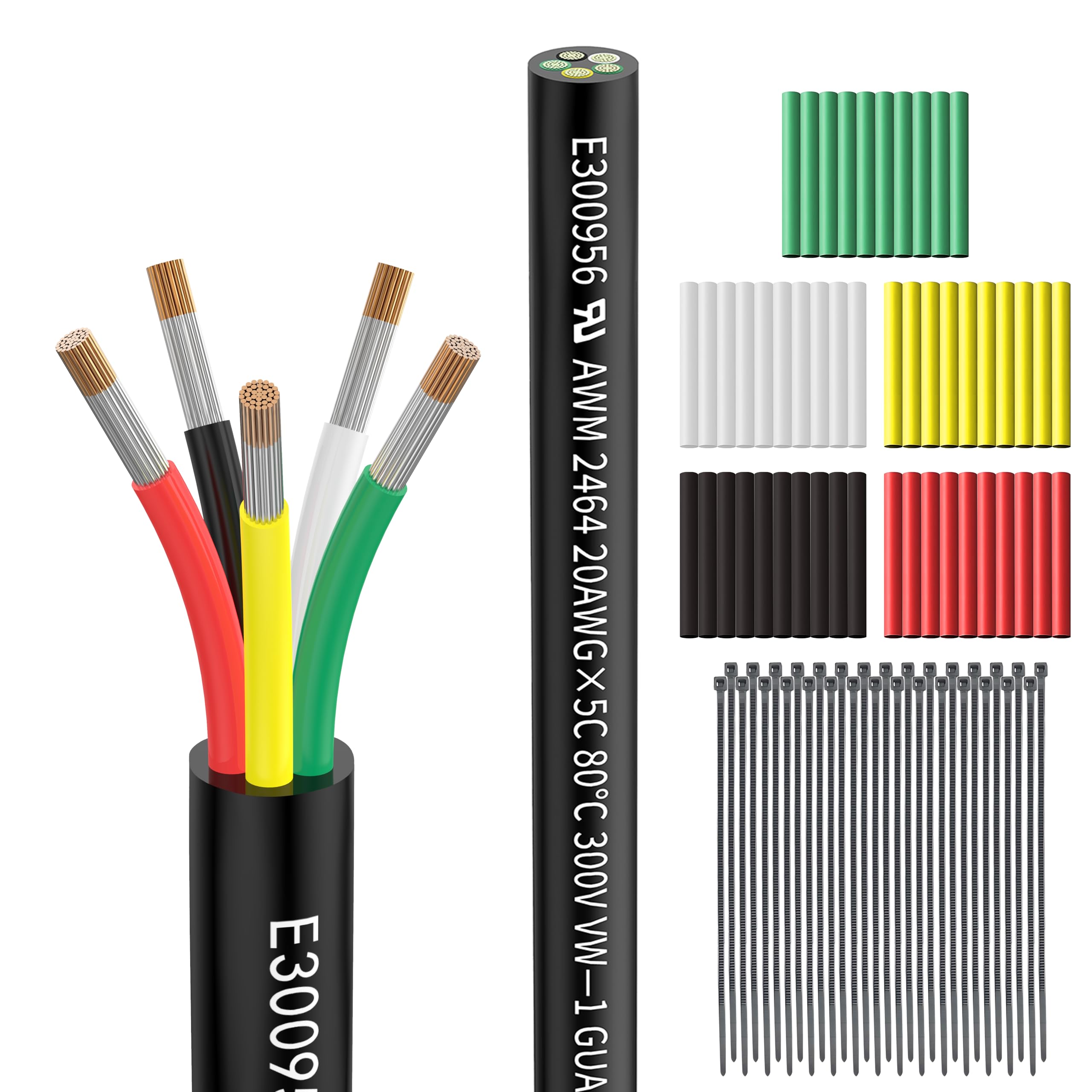 Snapklik.com : 20awg 5 Wire Cable 20/5 Electrical Wire 5 Core Extension ...