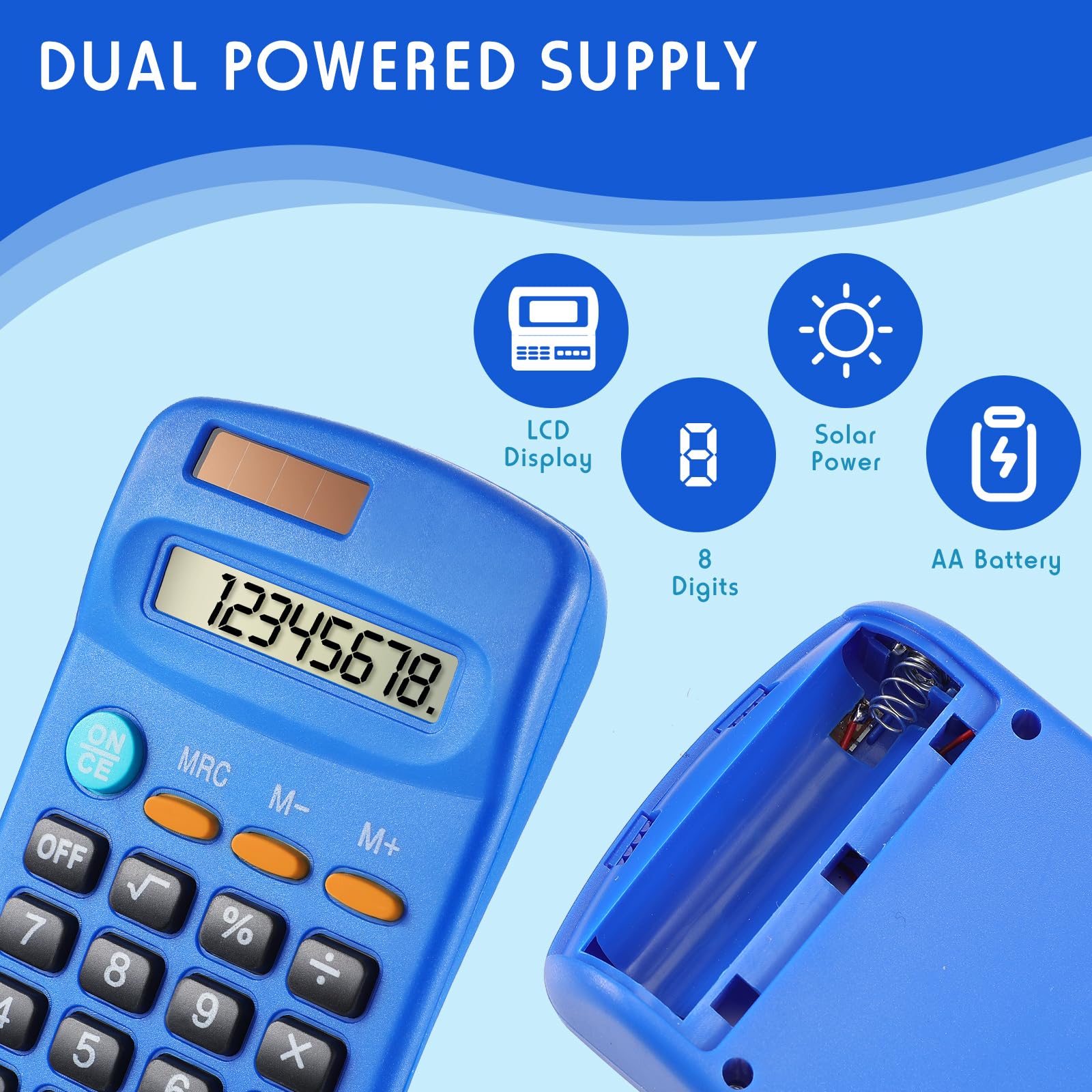 Snapklik.com : 24 Pcs Pocket Size Basic Calculators Dual Powered ...