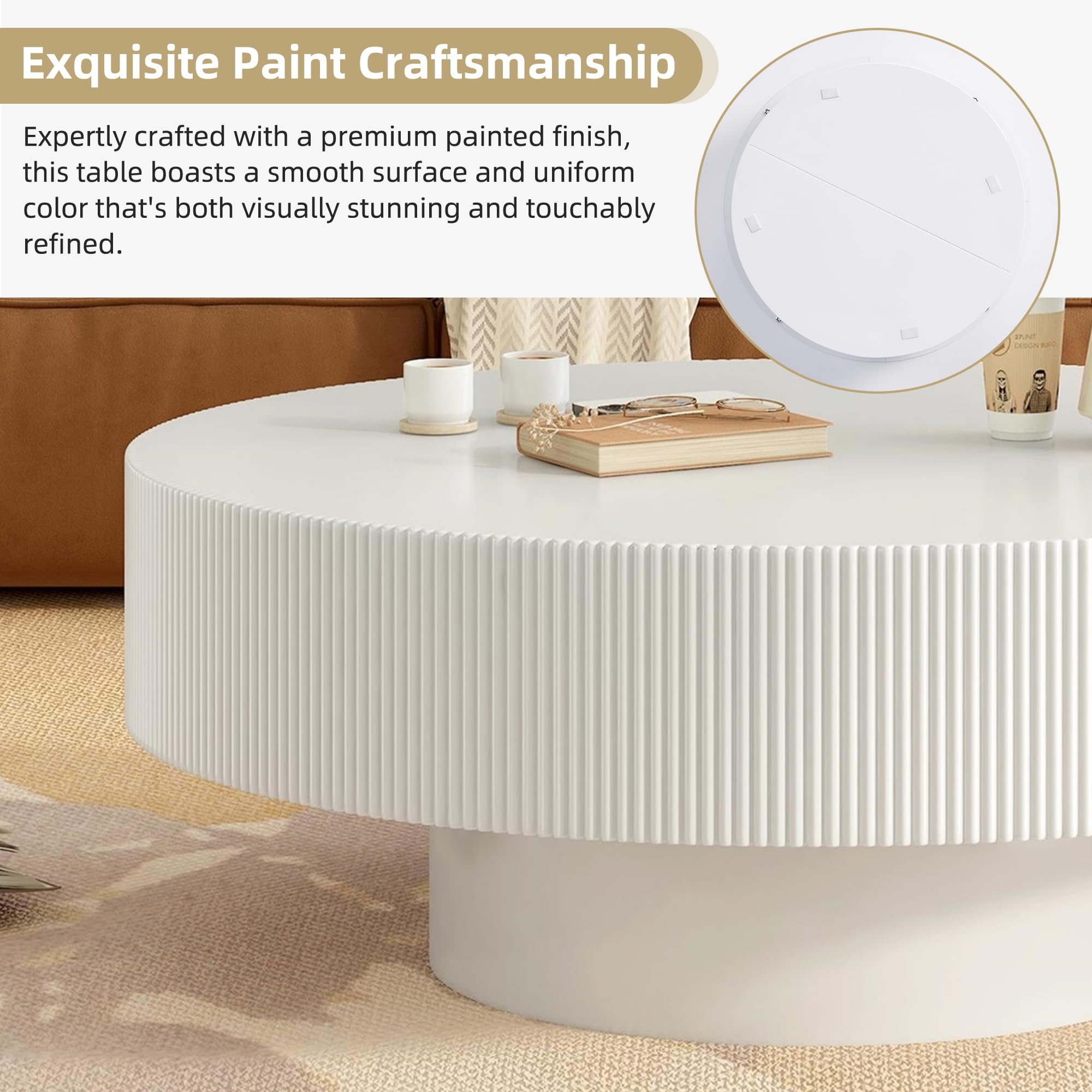 Snapklik.com : Merax Modern Round Coffee Table