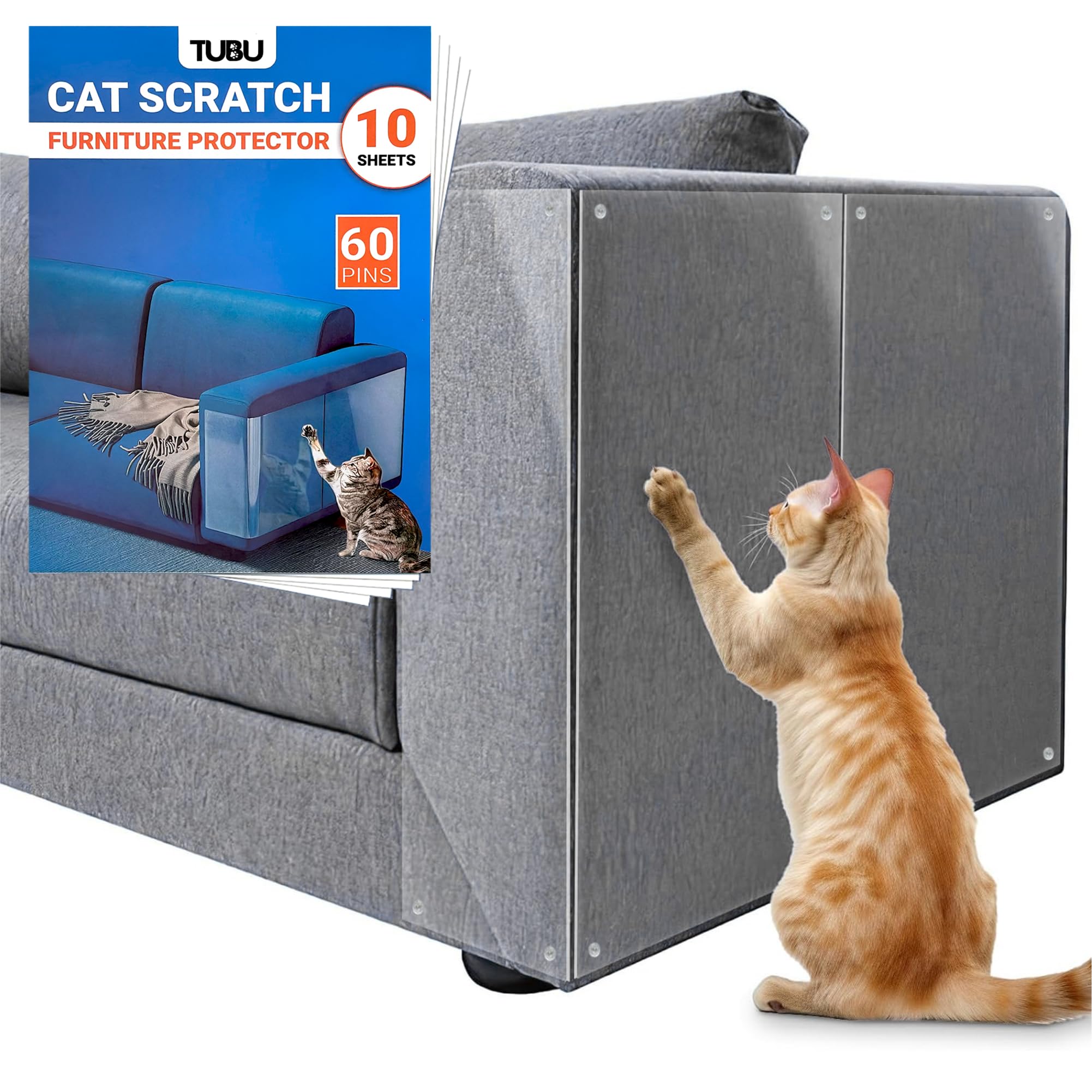 Tubu Cat Scratch Furniture Protector - 10 Pack, 44 cm x 33 cm ...