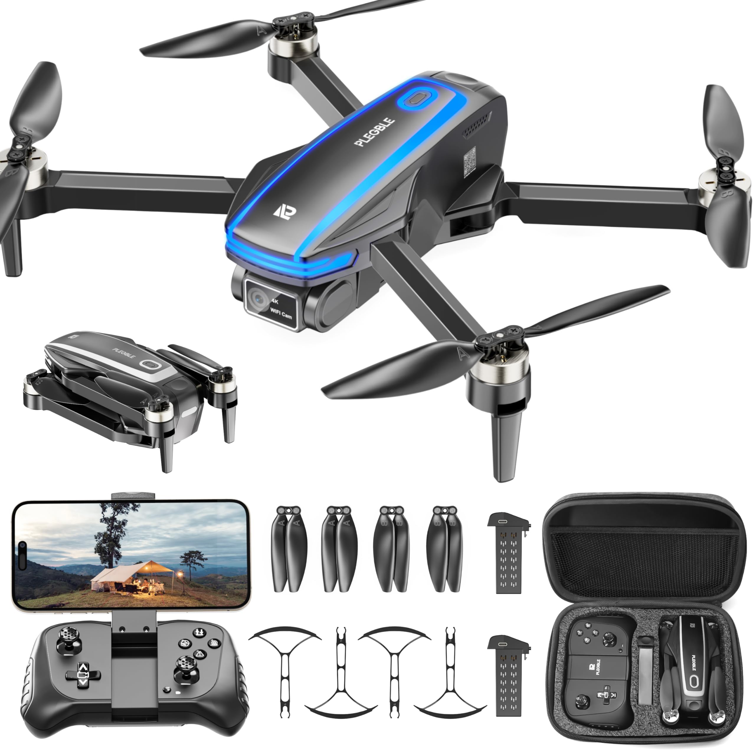 Amazon.com: Black Falcon 4K Drone with Camera | Quadcopter Drones for ...