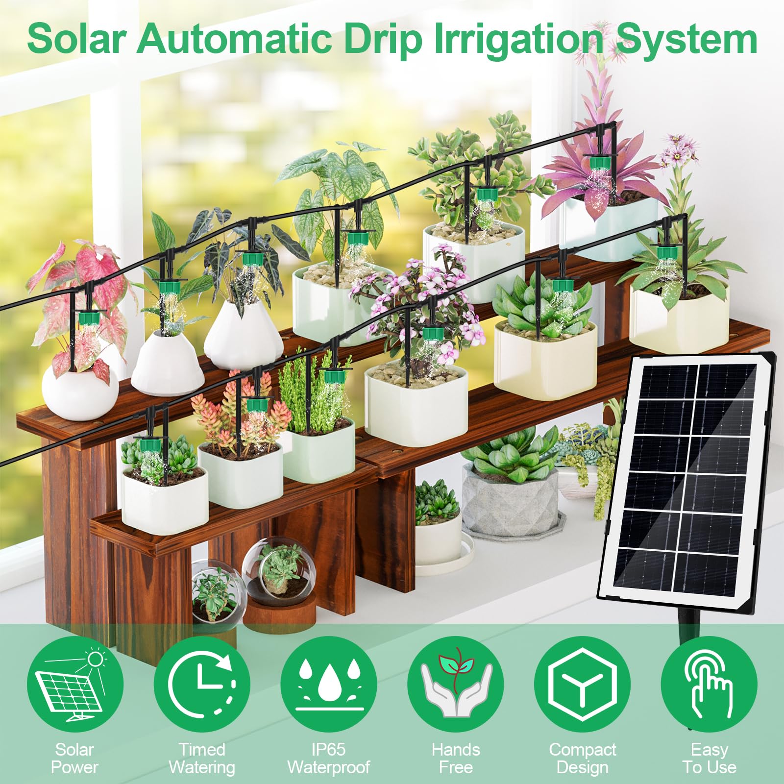 Drip Irrigation Garden System Solar Powered Automatic Solar Kit ...