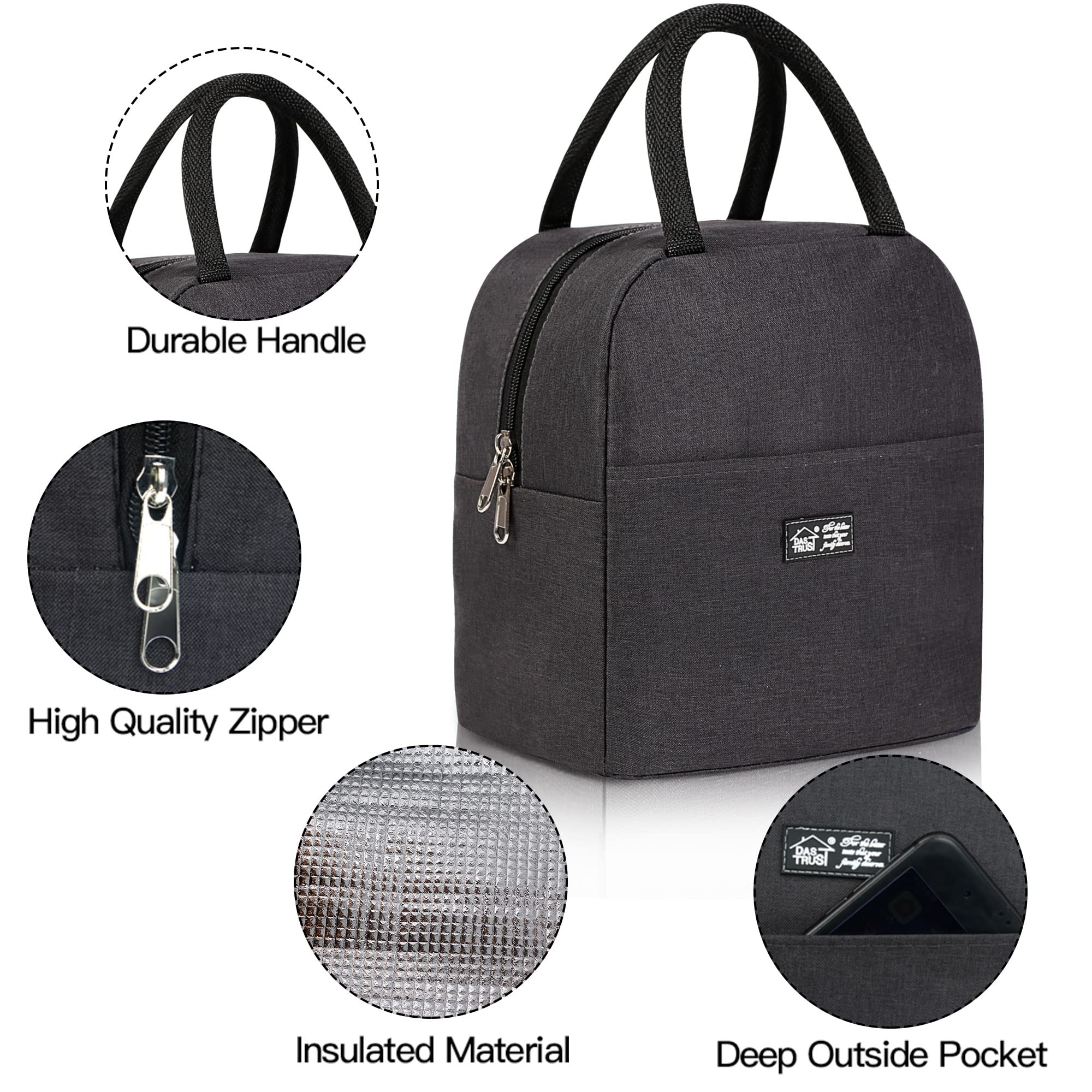 DAS TRUST 5 Pack Bento Box Glass Meal Prep Containers 3 Compartments ...