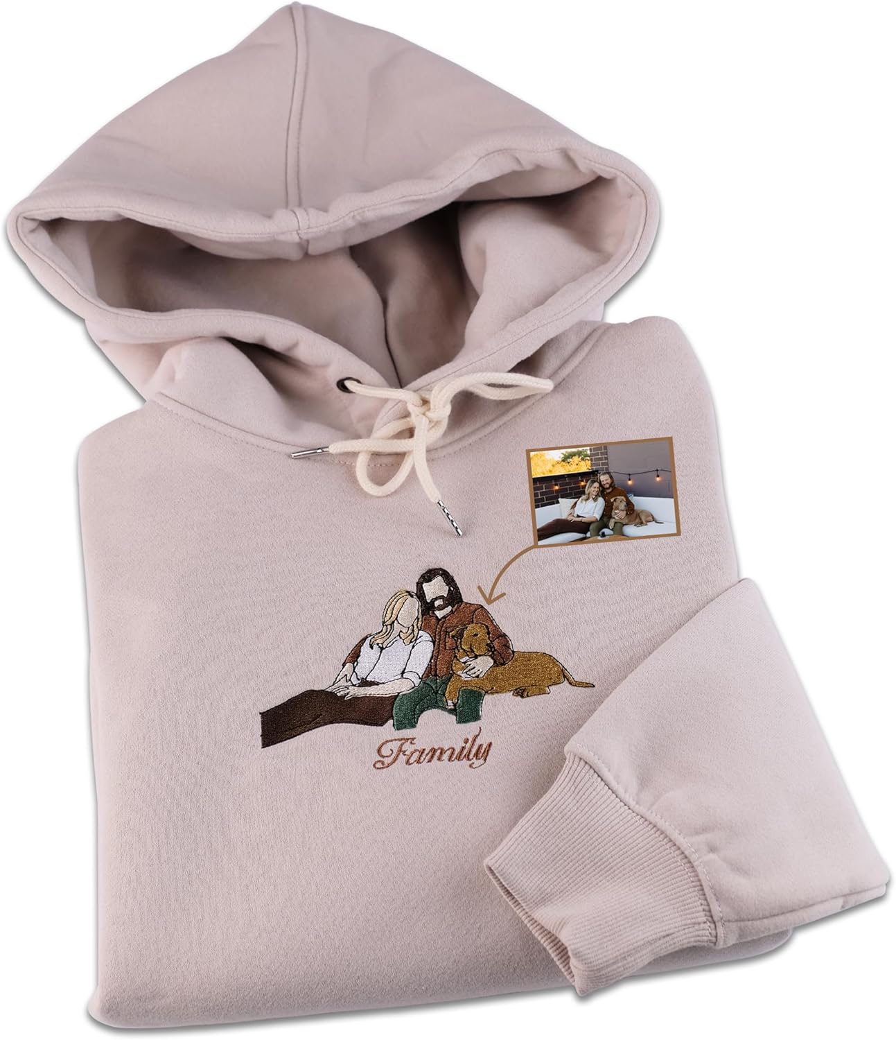 Amazon.com: Custom Embroidered Portrait From Photo Sweatshirt ...