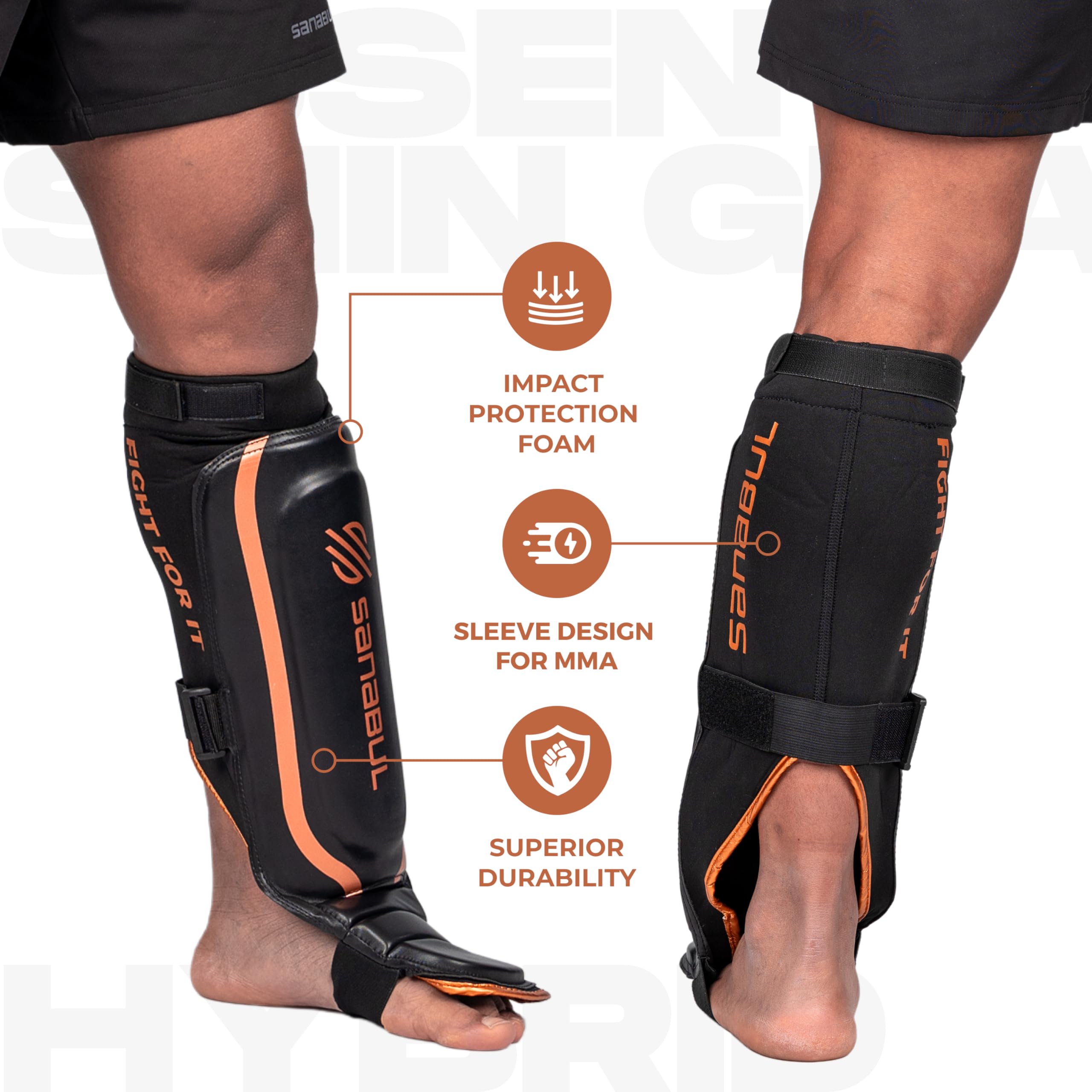 Snapklik.com : Sanabul Essential Hybrid Sleeve Kickboxing Shin Guards ...