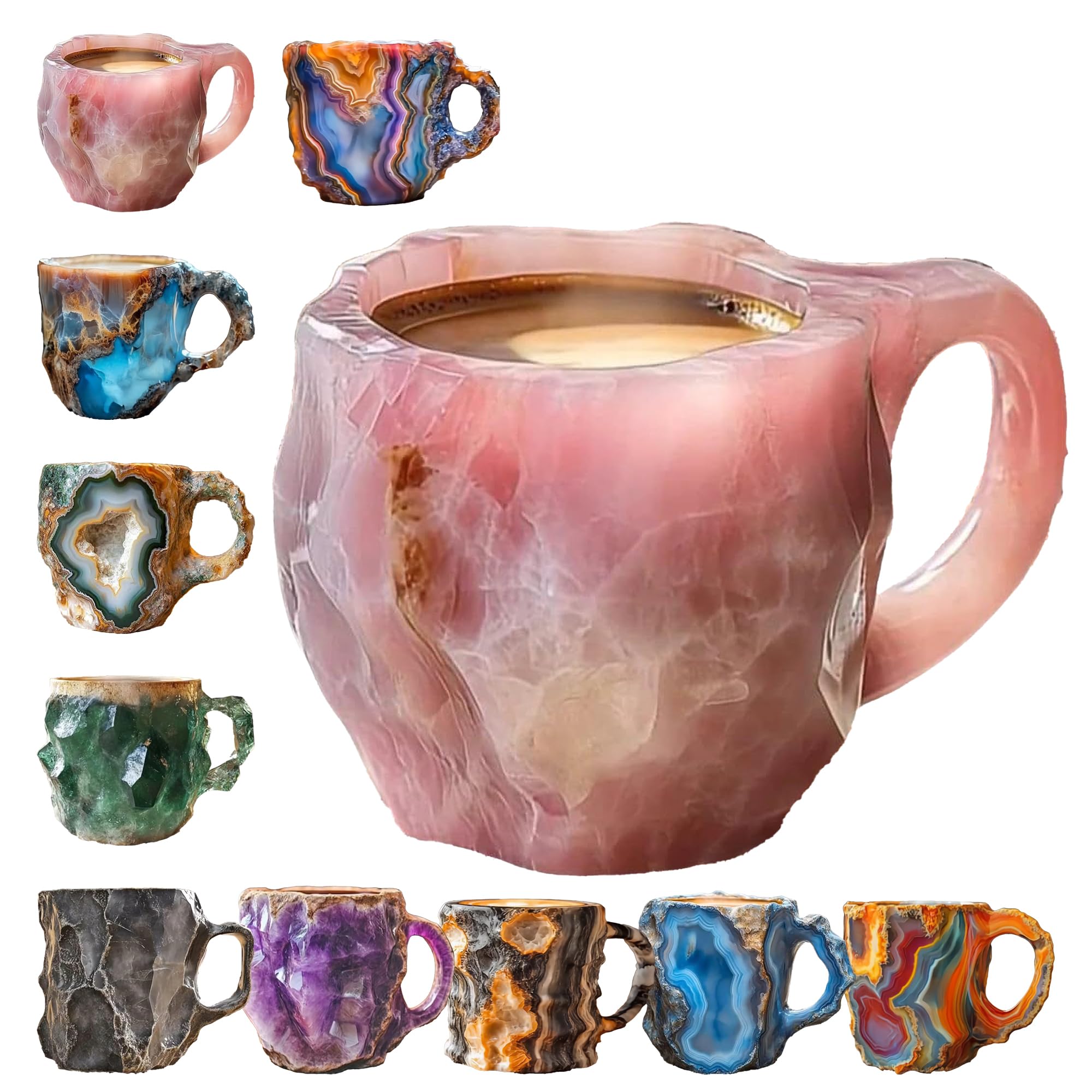 Amazon.com | COCICA Mineral Crystal Coffee Mugs, Elegant Multi-Colored ...