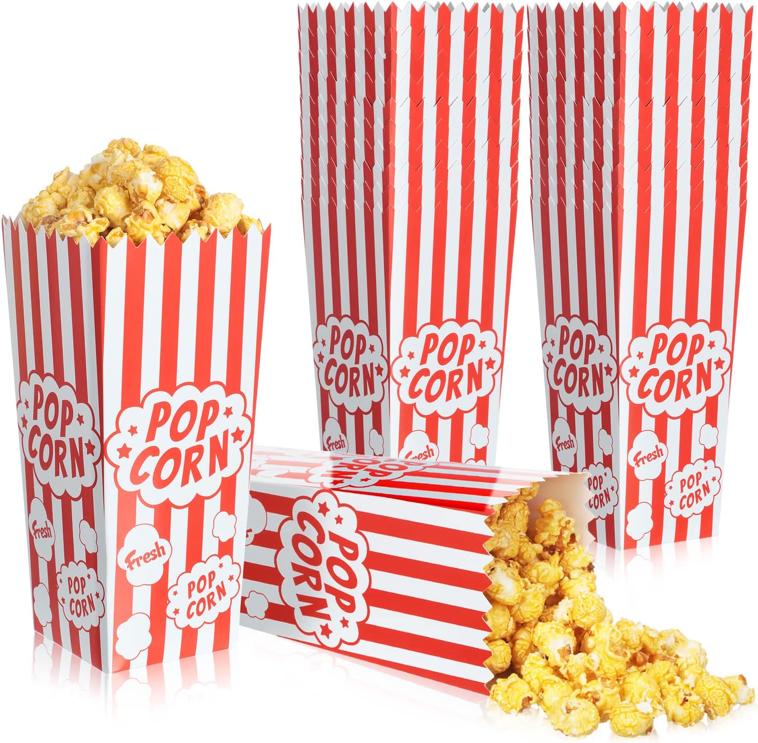 Amazon.com: 200 Pcs Popcorn Boxes 46 oz Popcorn Containers Red and ...