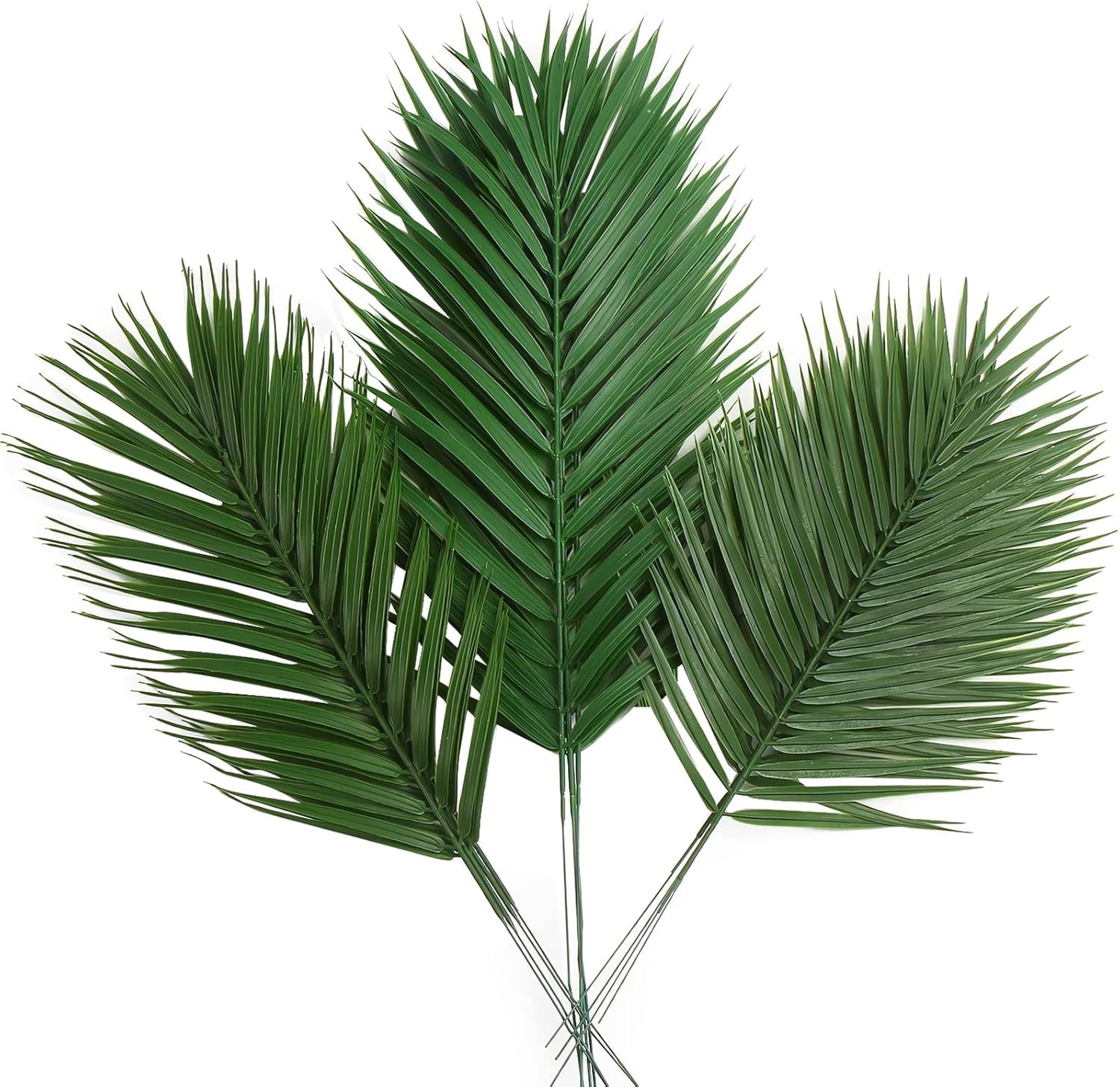 Amazon.com: BUMMRXY 11 PCS Artificial Palm Leaves Stems, Faux Palm Leaf ...
