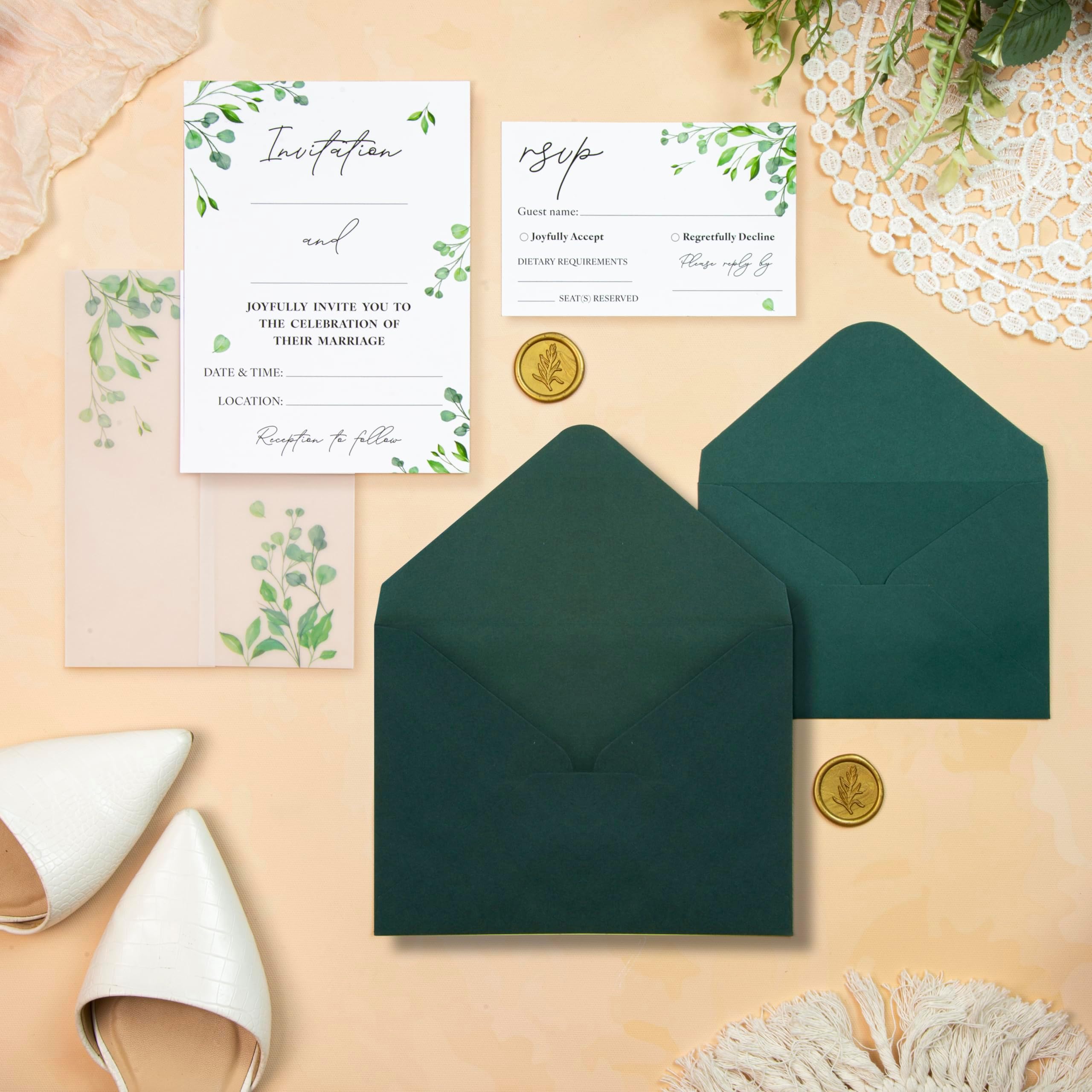 Amazon.com : Set of 10 Modern 4x6 Wedding Invitations with RSVP Cards ...