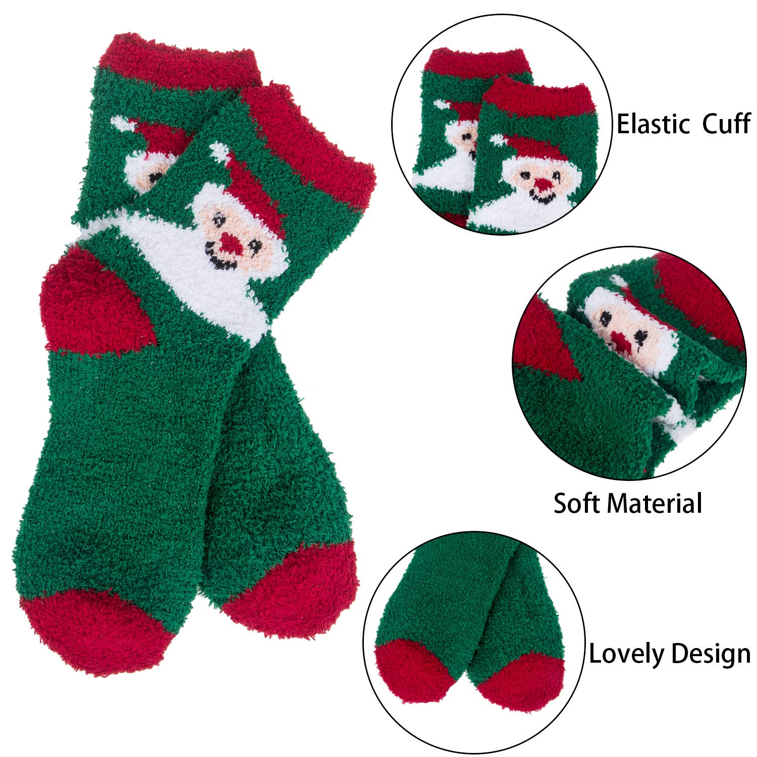 7 Pairs Womens Winter Fuzzy Socks Cozy Fluffy Socks Warm Fuzzy ...